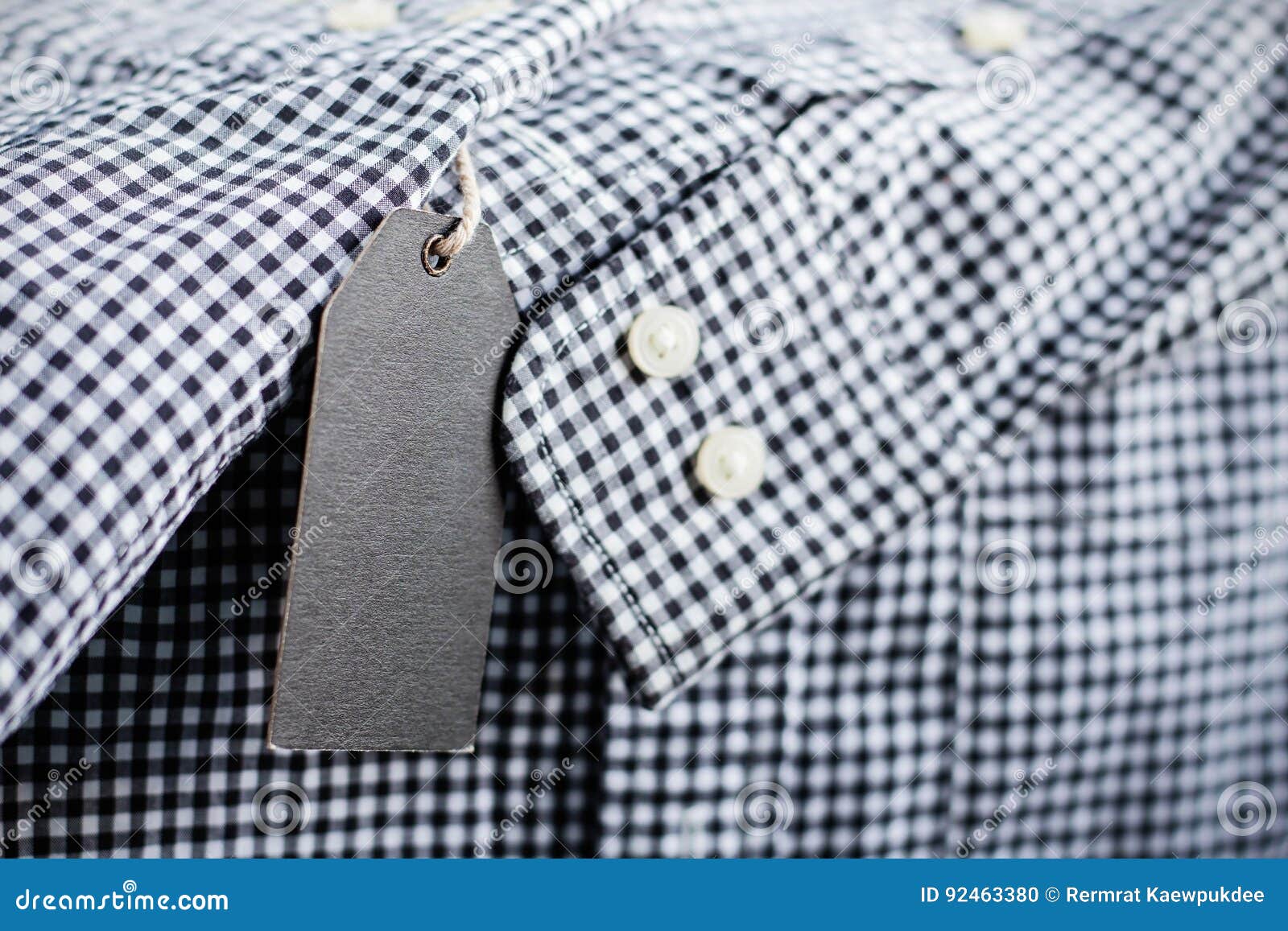 Price tag on shirt. stock photo. Image of button, modern - 92463380