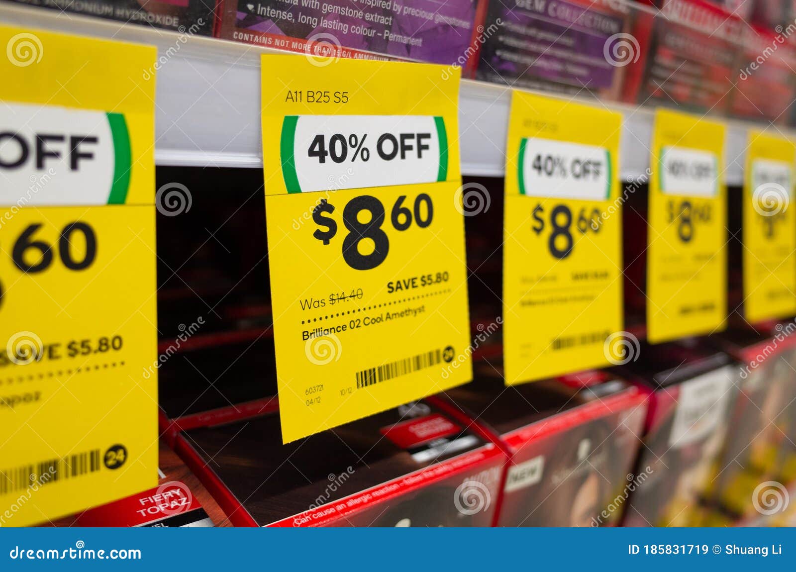 A Price Tag that Shows the Original and Discounted Price of a Hair ... A Price Tag that Shows the Original and Discounted Price of a Hair ...