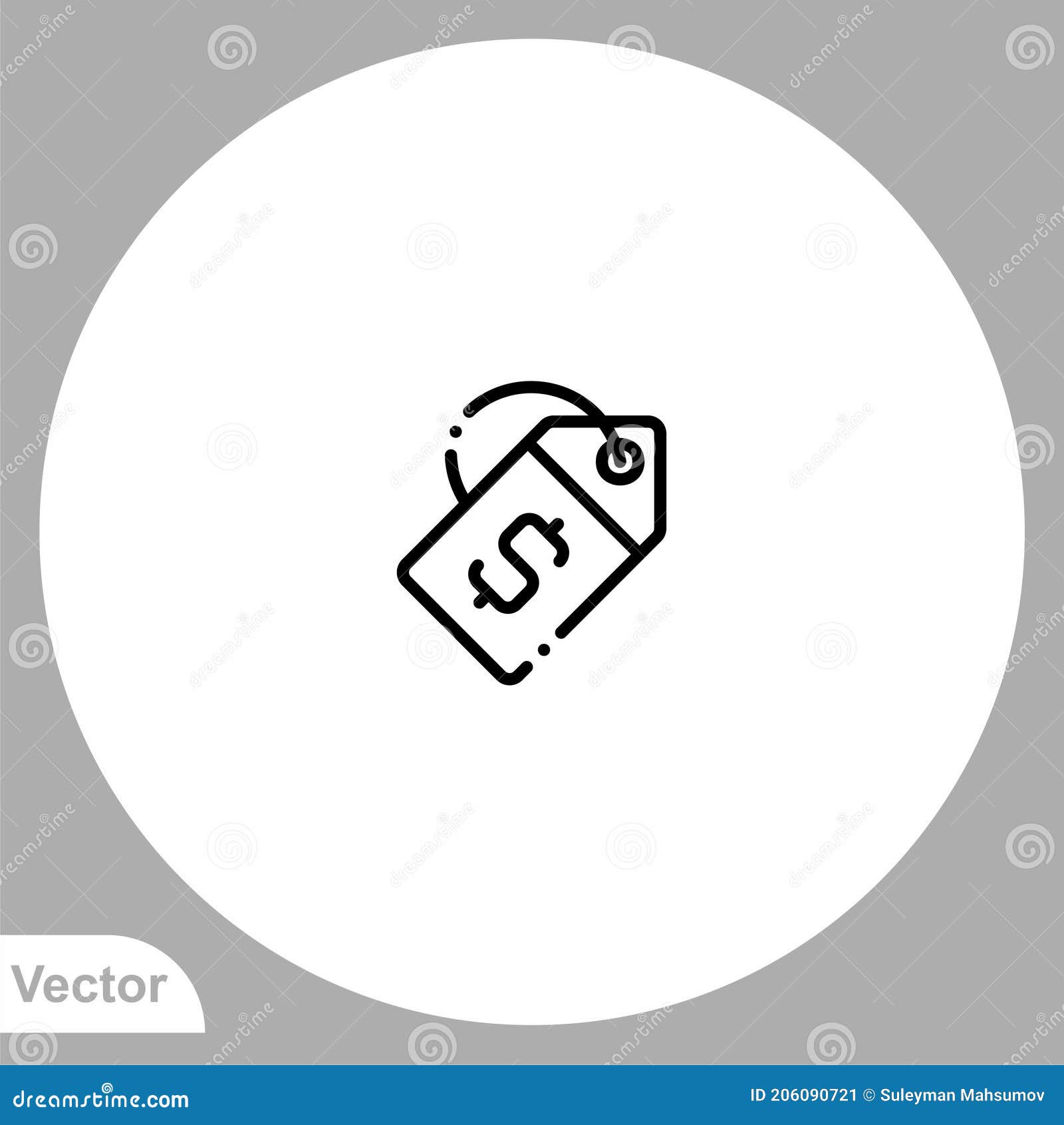 Price Tag Vector Icon Sign Symbol Stock Vector - Illustration of copy ...