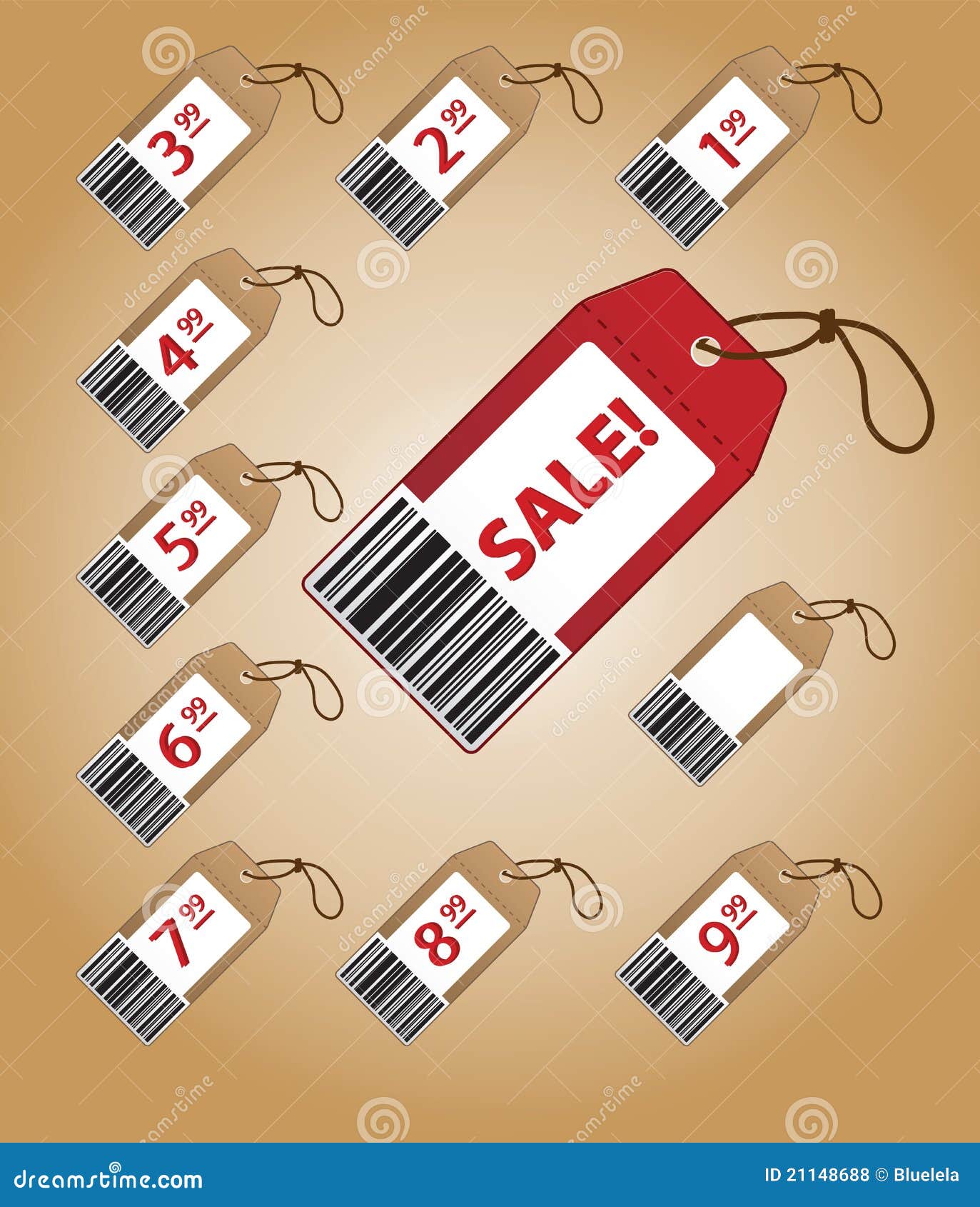 Price tags with prices stock vector. Illustration of code - 21148688