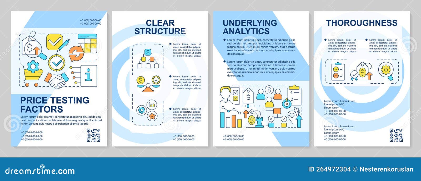 Price Testing Factors Light Blue Brochure Template Stock Illustration ...