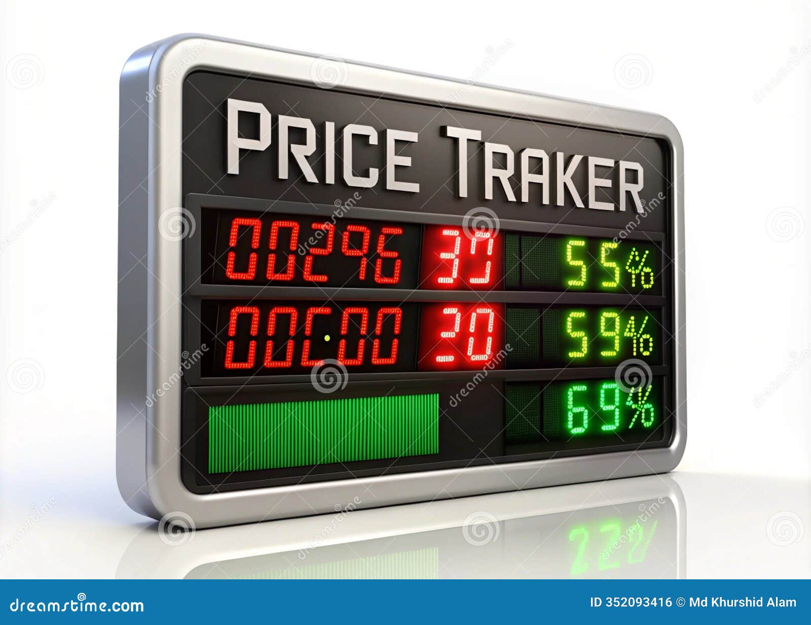 Price Tracker Design with Sleek Metallic Frame and Glowing LED Digits ...