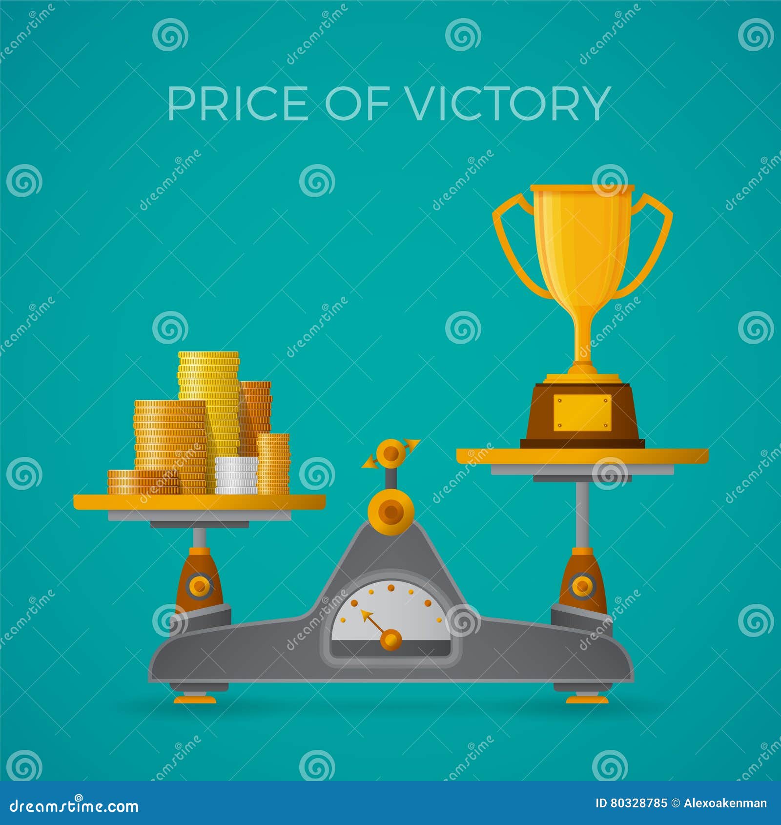Price of Victory Vector Concept in Flat Style with Goblet Stock Vector ...