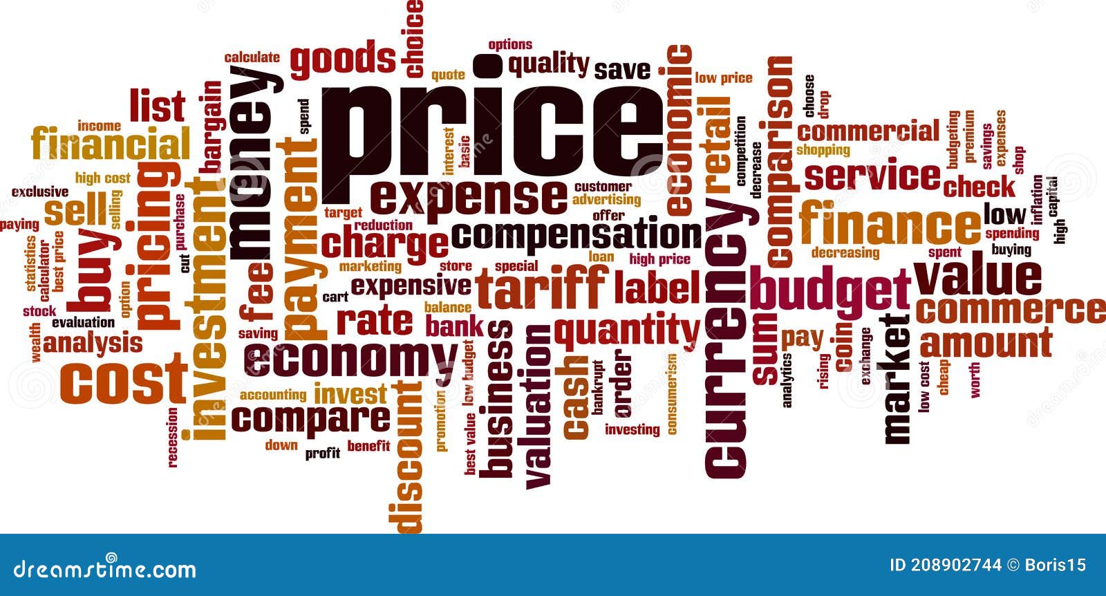 Price word cloud stock vector. Illustration of cost - 208902744