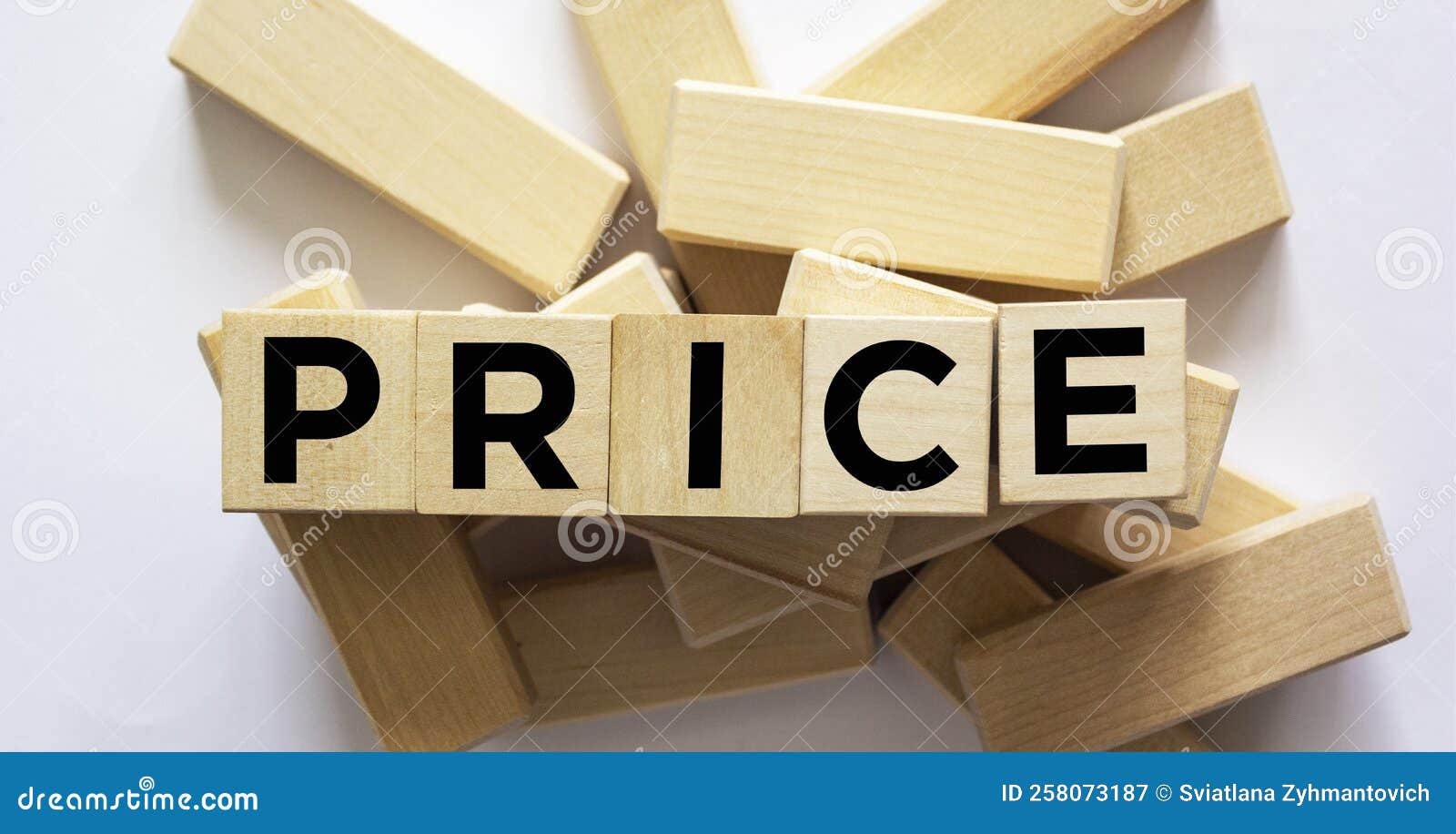 Price Word Written with a Wooden Cube on a White Background Stock Image ...