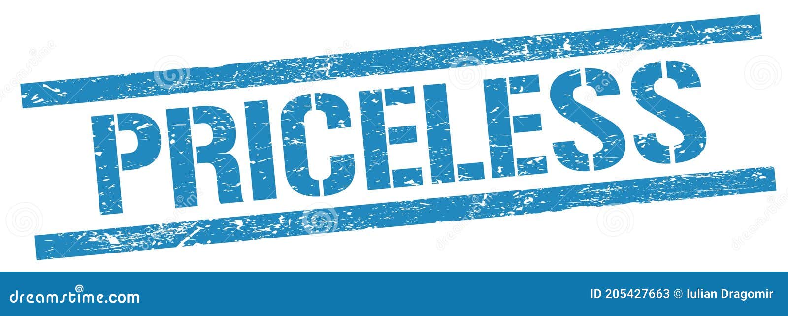 PRICELESS Text on Blue Grungy Rectangle Stamp Stock Illustration ...