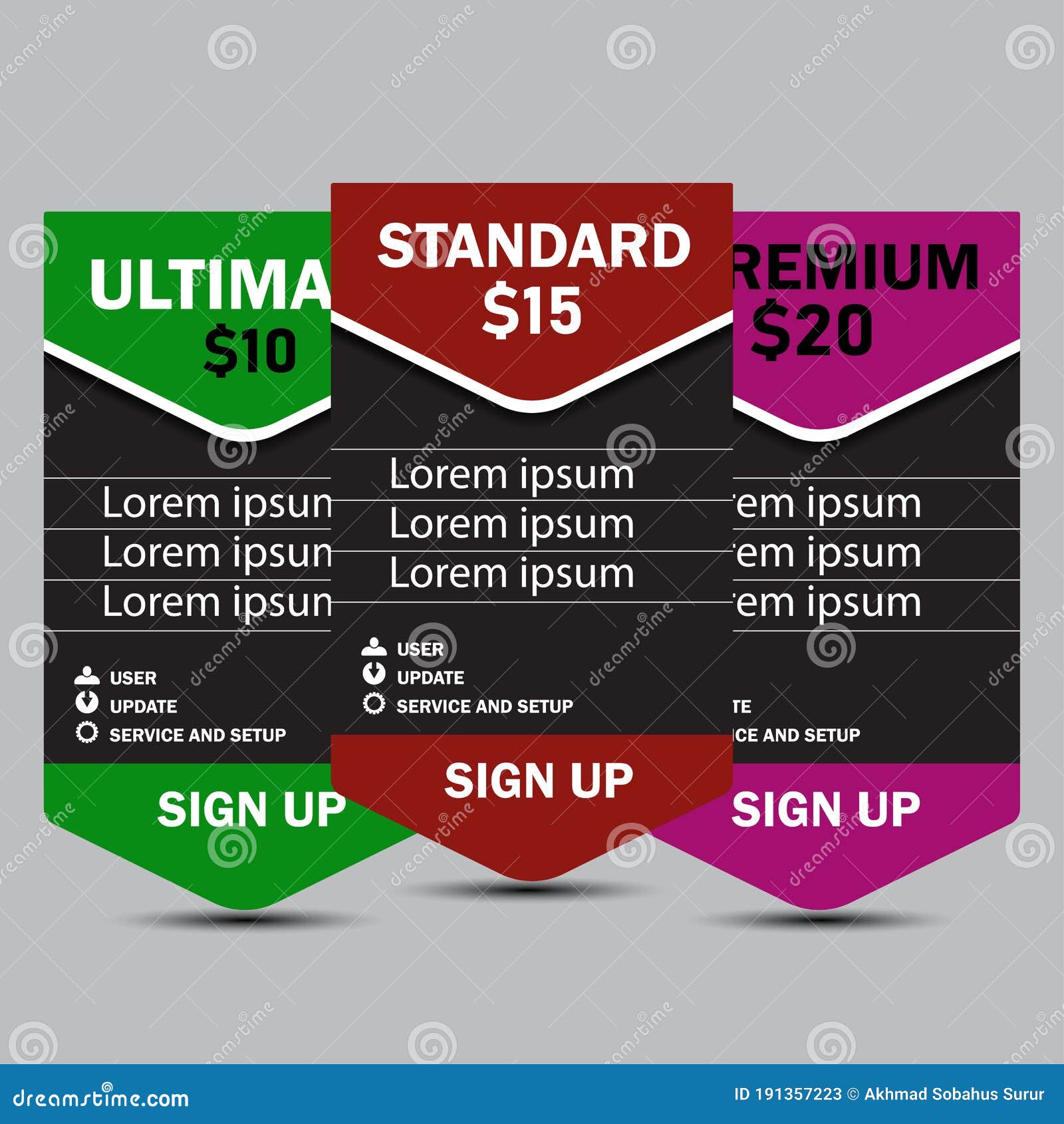 Pricing Banner Set. Design Template Stock Vector - Illustration of line ...