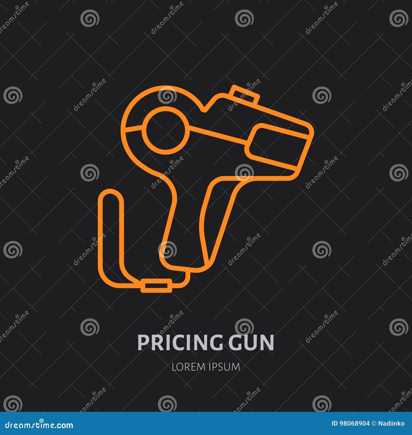 Pricing Gun Vector Flat Line Icon, Shop Equipment Sign Stock Vector ...