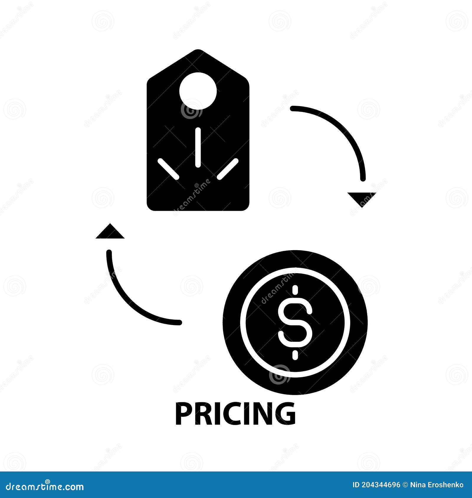 Pricing Icon, Black Vector Sign with Editable Strokes, Concept ...