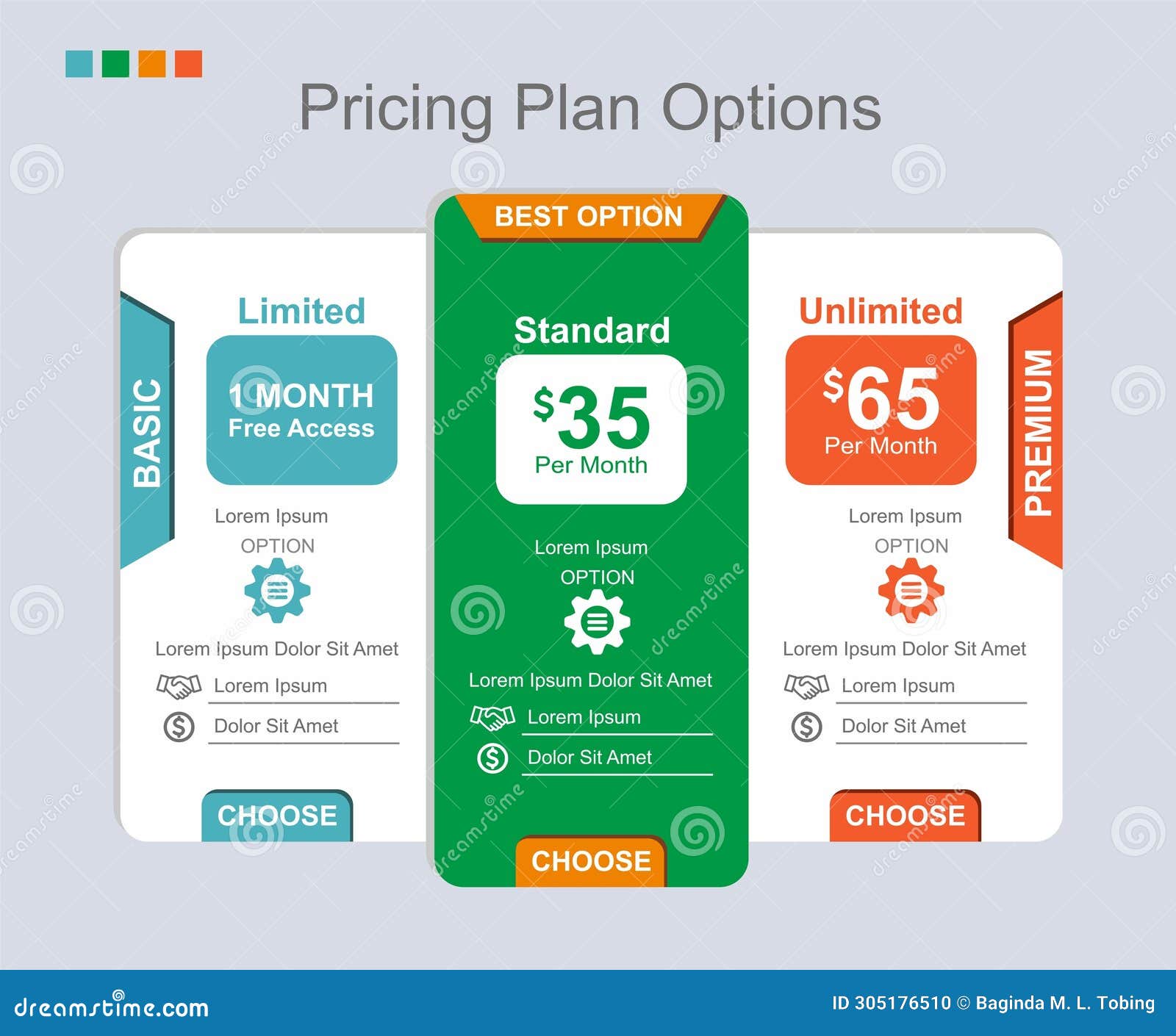 Pricing Plan Web Page Template, Table Design Cartoon Vector ...