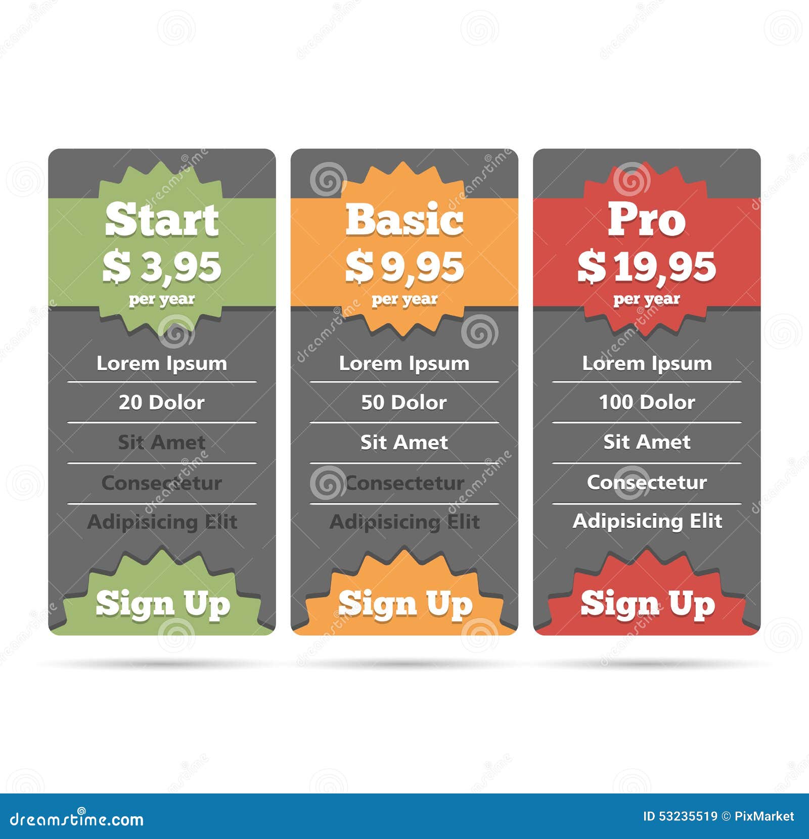 Pricing Table Chart. Price Plans Checklist, Prices Plan Comparison And ... Pricing Table Chart. Price Plans Checklist, Prices Plan Comparison And ...