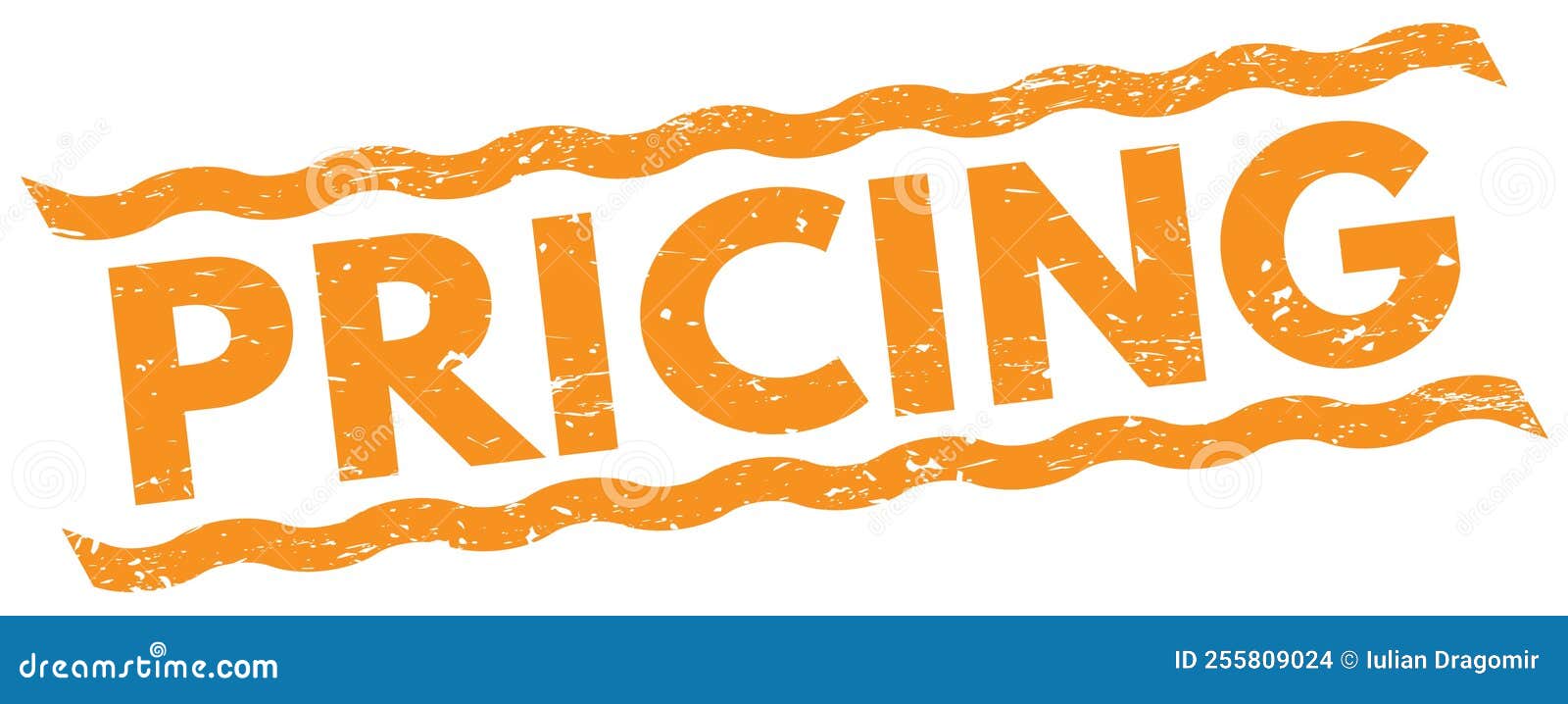 PRICING Text on Orange Lines Stamp Sign Stock Illustration ...