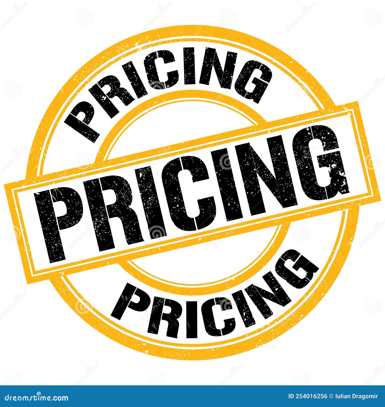 PRICING Text on Yellow-black Round Stamp Sign Stock Illustration ...