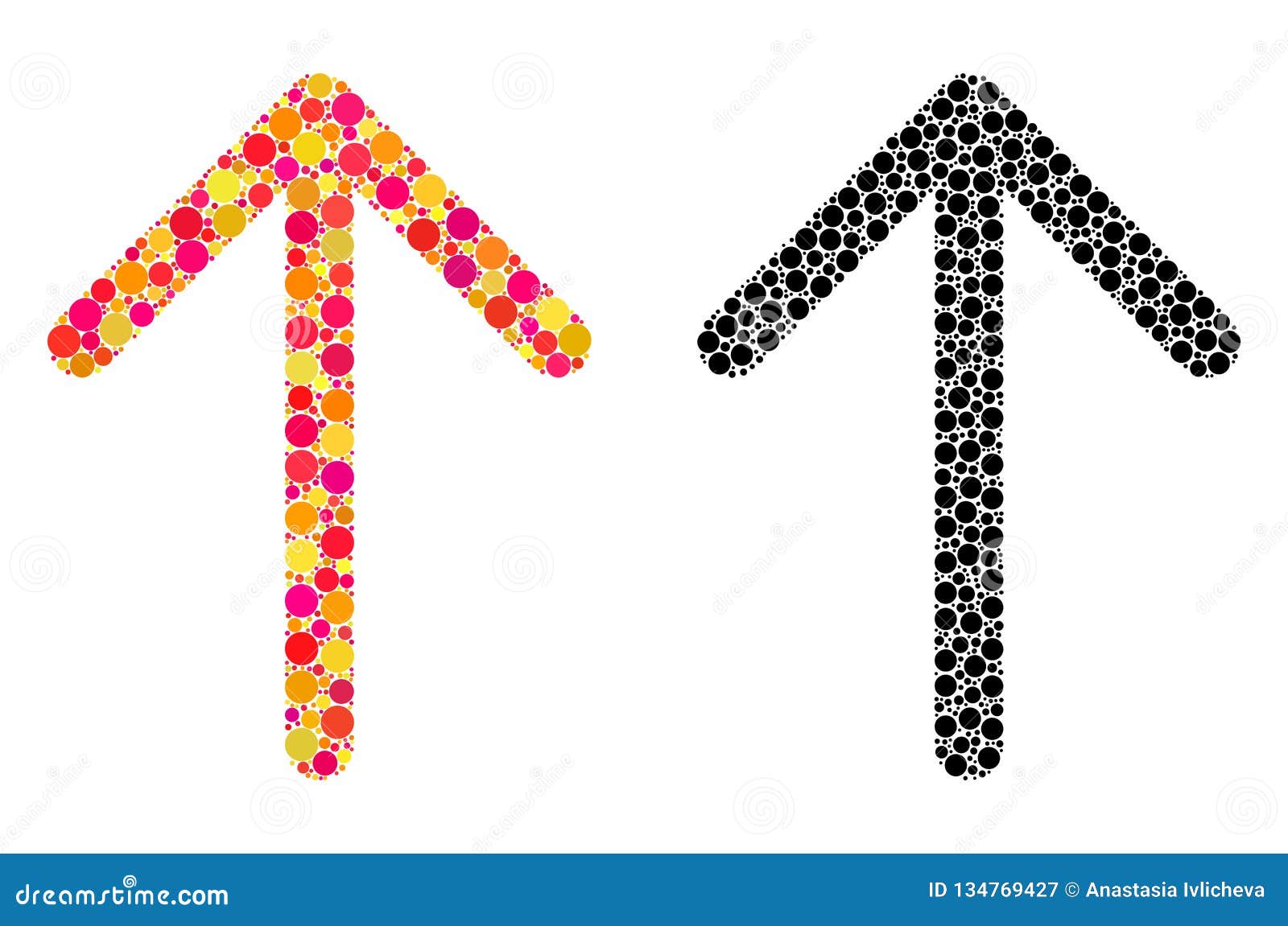 Prickig Pil Upp Mosaiska Symboler Vektor Illustrationer - Illustration ...