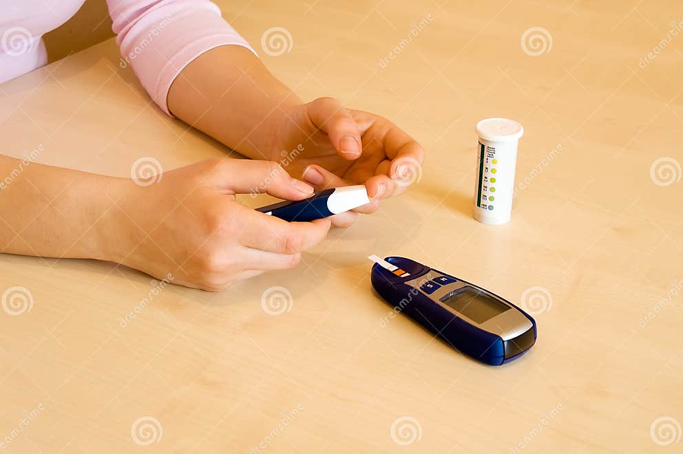 Pricking a finger stock photo. Image of measuring, electronic - 4300032