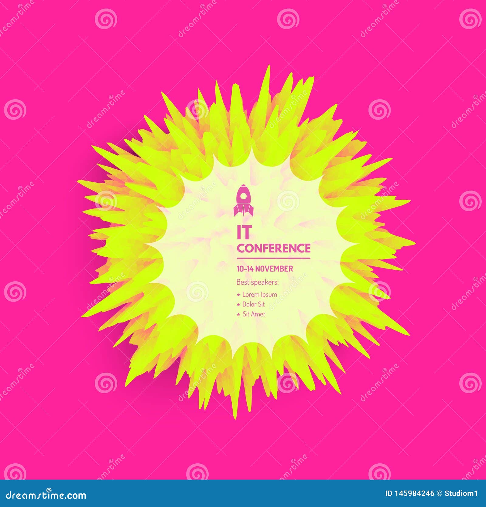 Prickly Ball for Design Project. Background with Exploding Rays ...