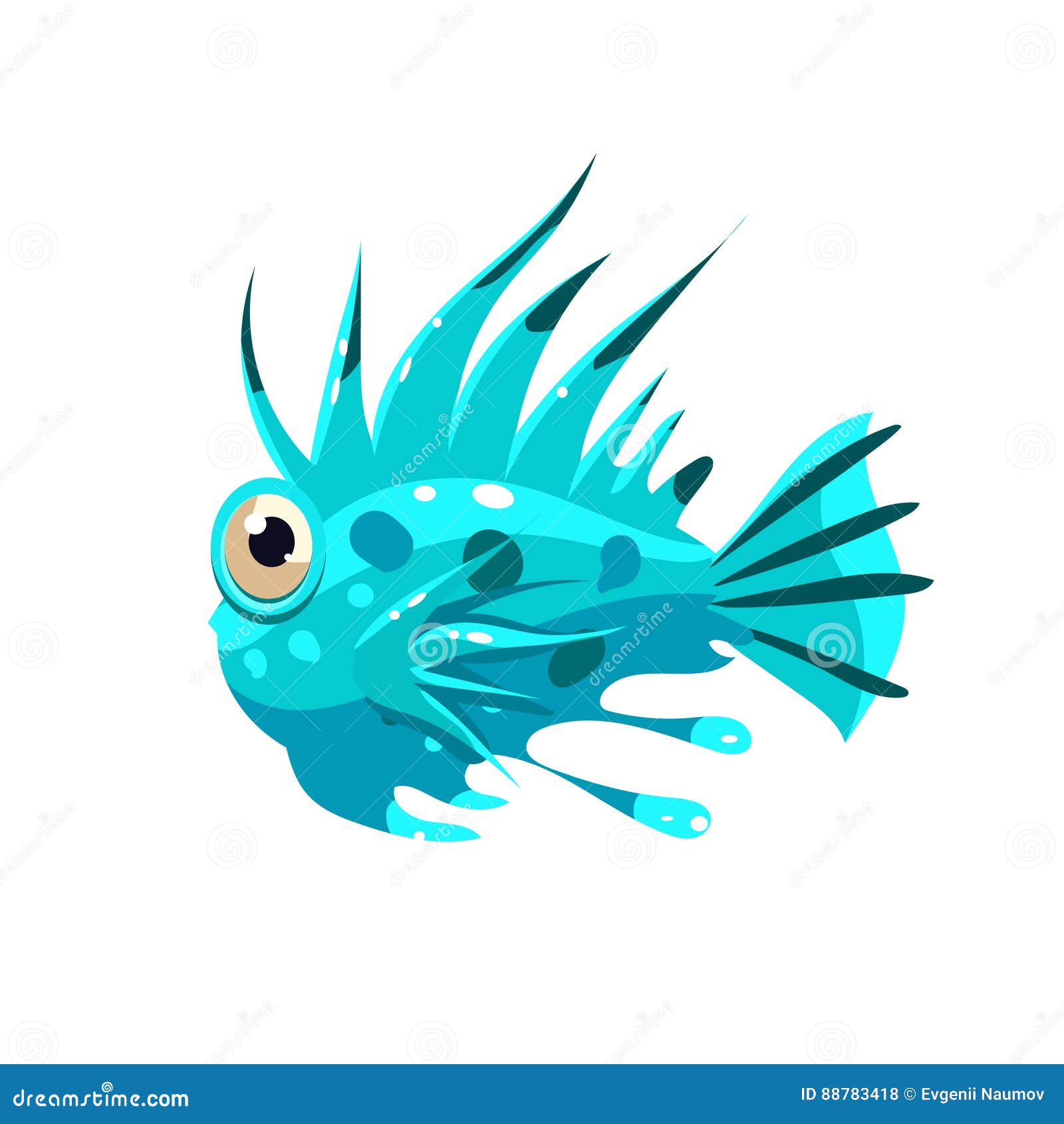 Prickly Fish. Vector Illustration Stock Vector - Illustration of fish ...