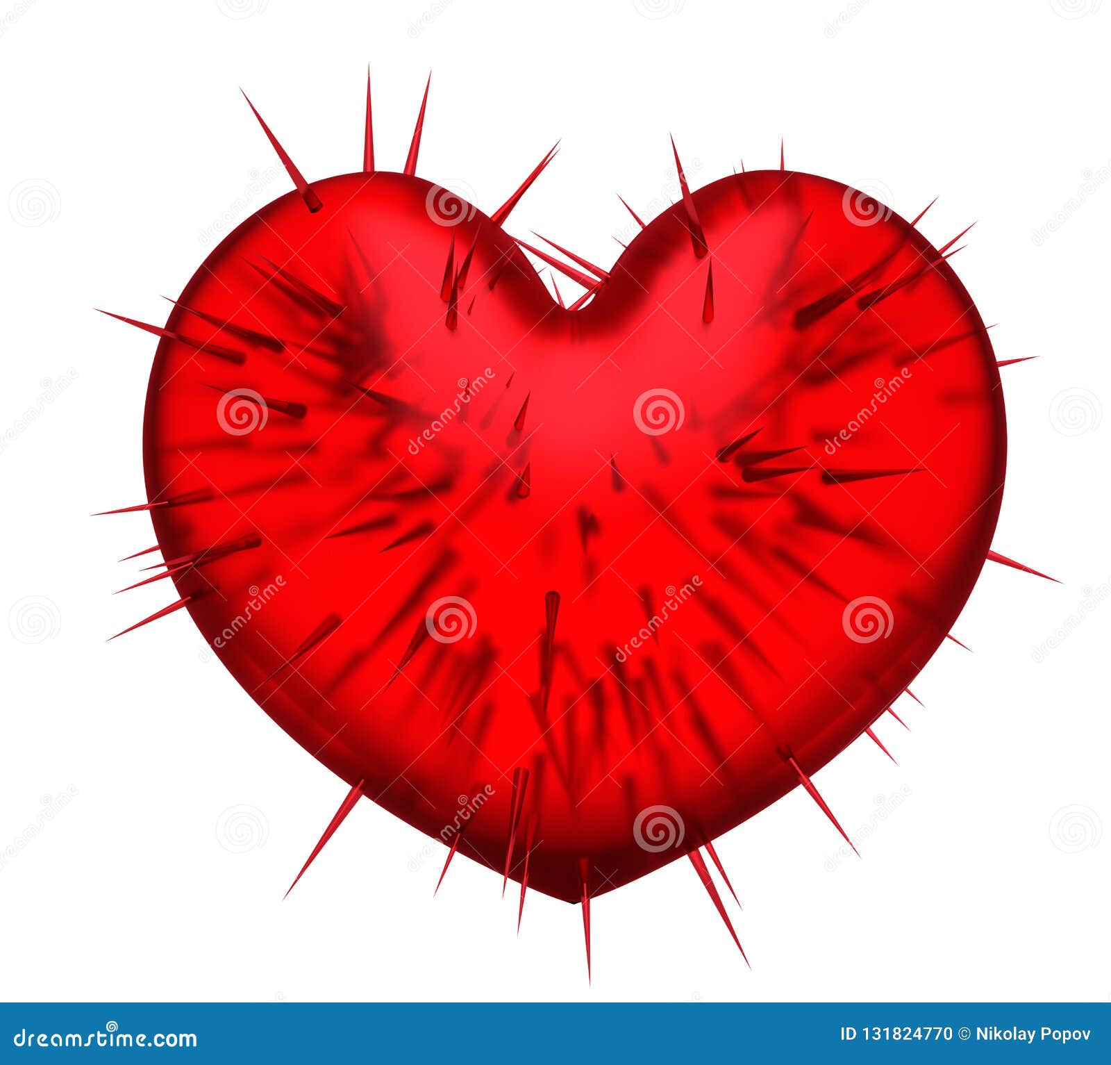 A prickly heart stock illustration. Illustration of concept - 131824770