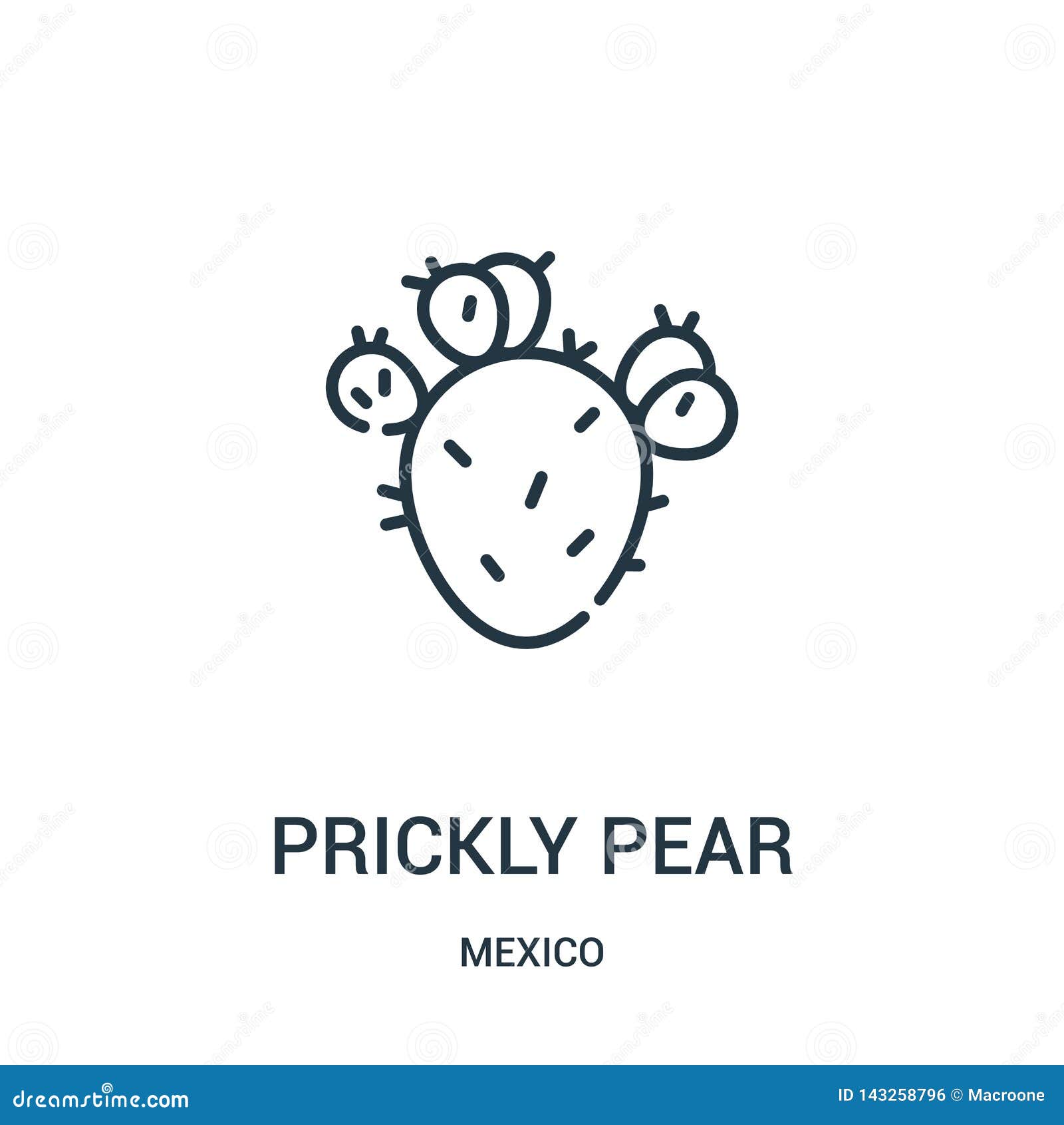 Prickly Pear Icon Vector from Mexico Collection. Thin Line Prickly Pear ...