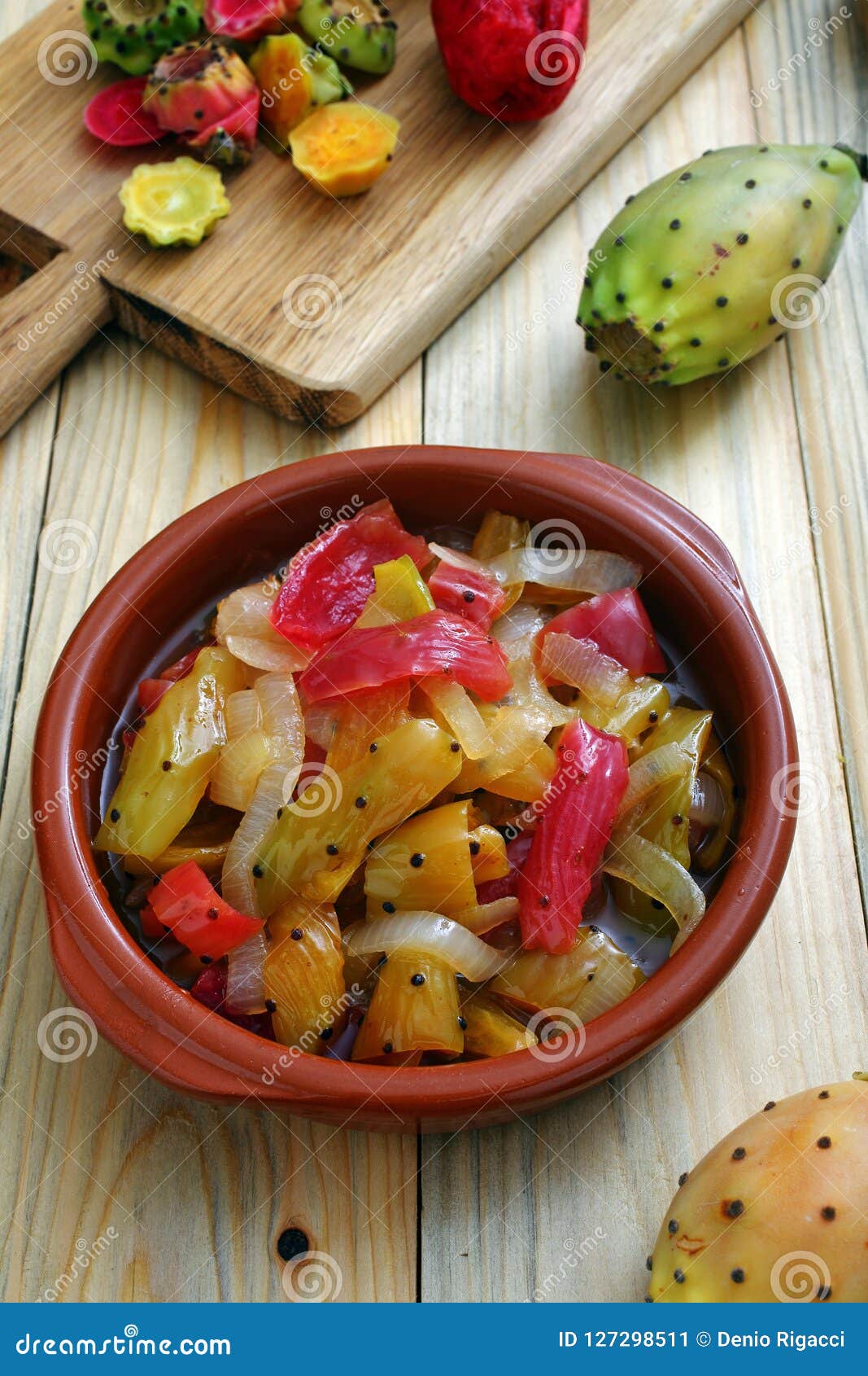 Prickly Pears Cooked on Wooden Table Stock Image - Image of nutrition ...
