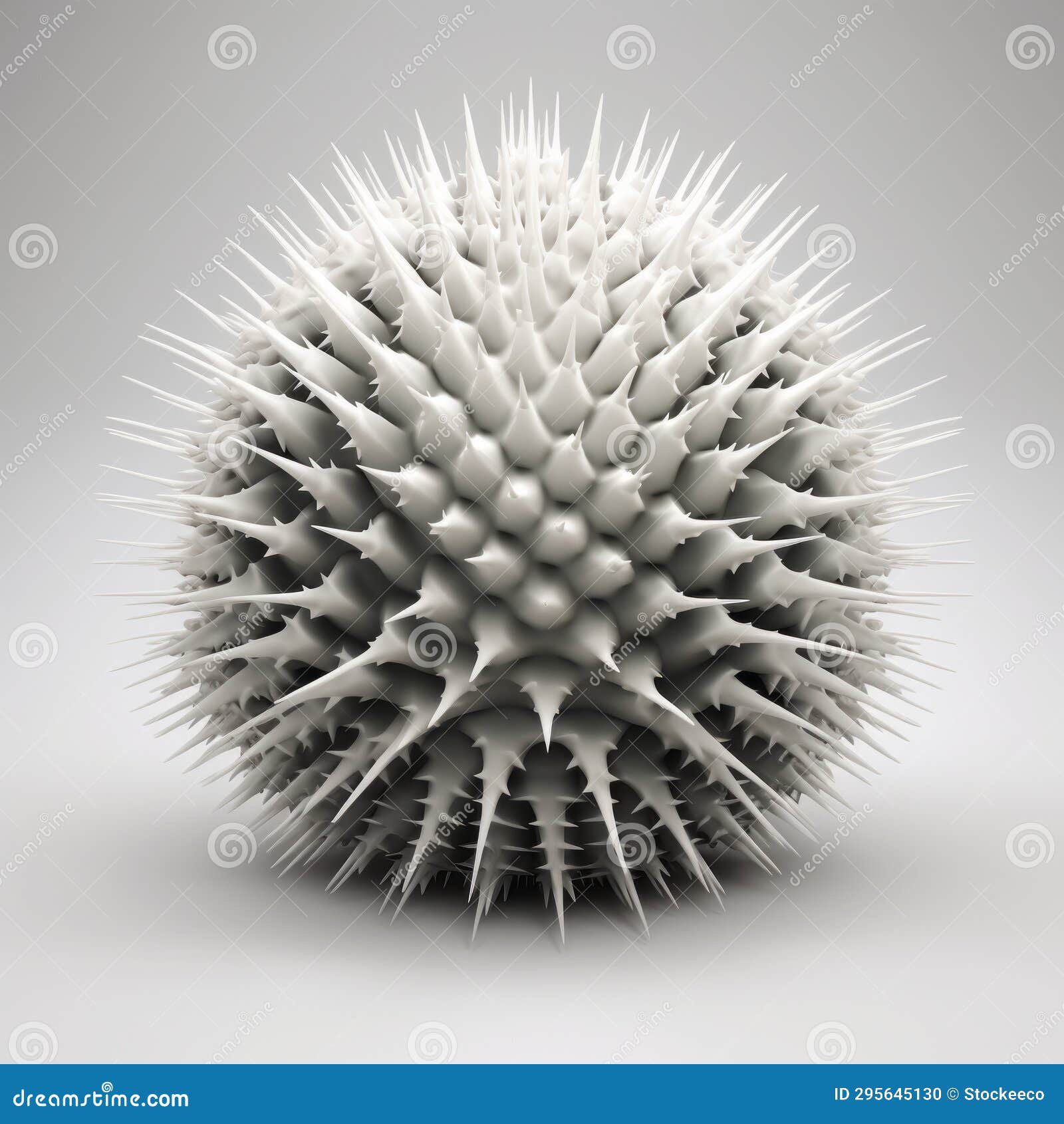 Prickly Spiked Ball 3d Rendering with Monochromatic White Figures Stock ...