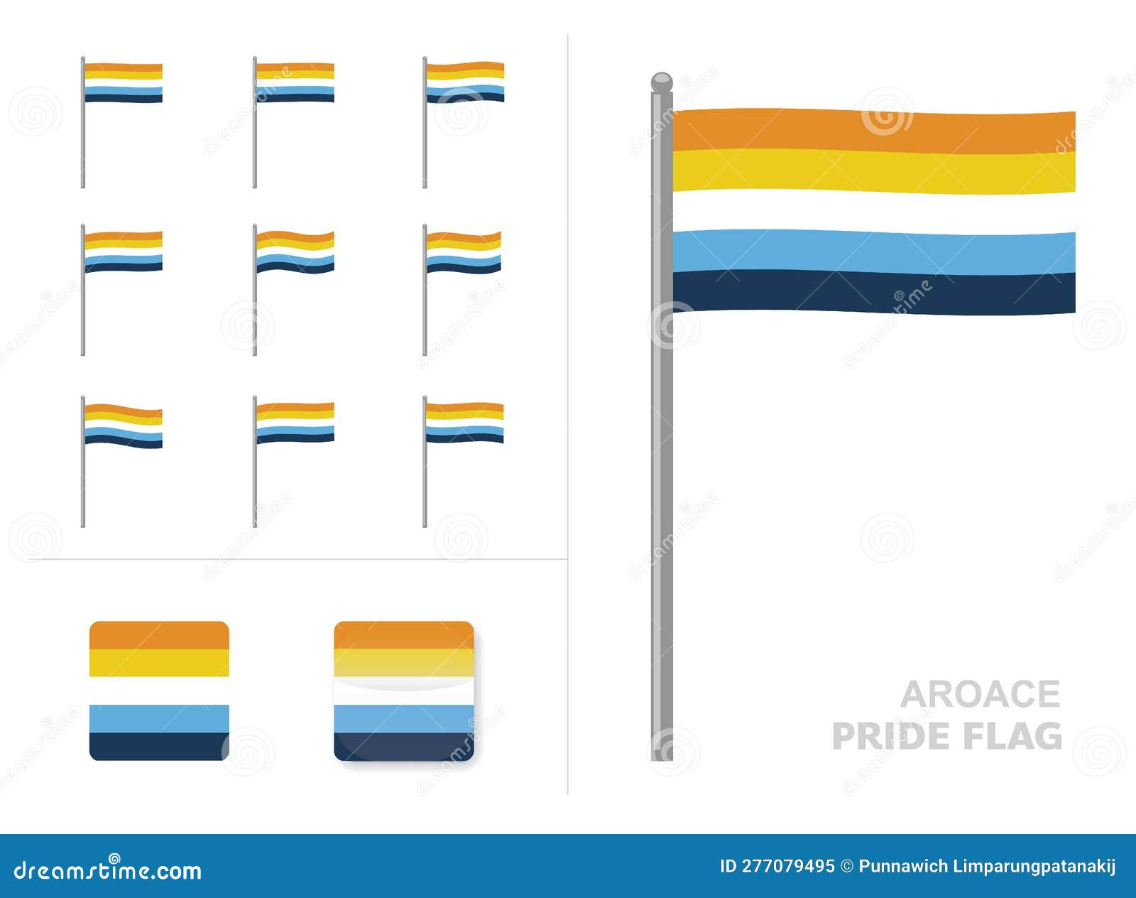 AroAce 3D Flag: Embracing Aromantic And Asexual Spectrum Royalty-Free ...