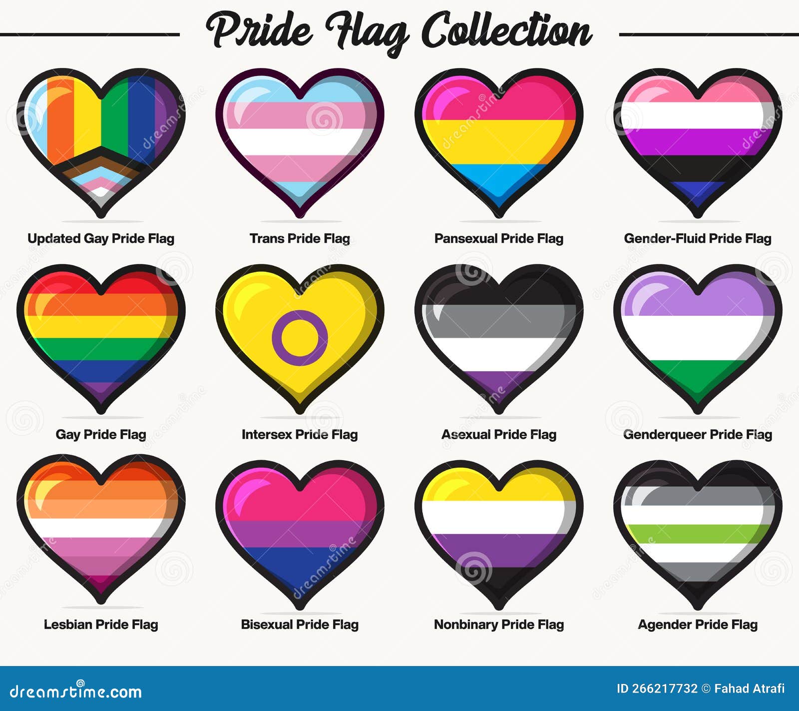 Pride flag collection stock vector. Illustration of asexual - 266217732