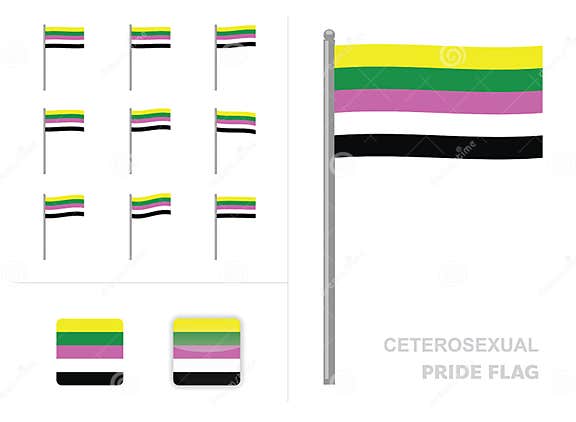 Ceterosexual Pride Flag Waving Animation App Icon Vector Stock Vector ...