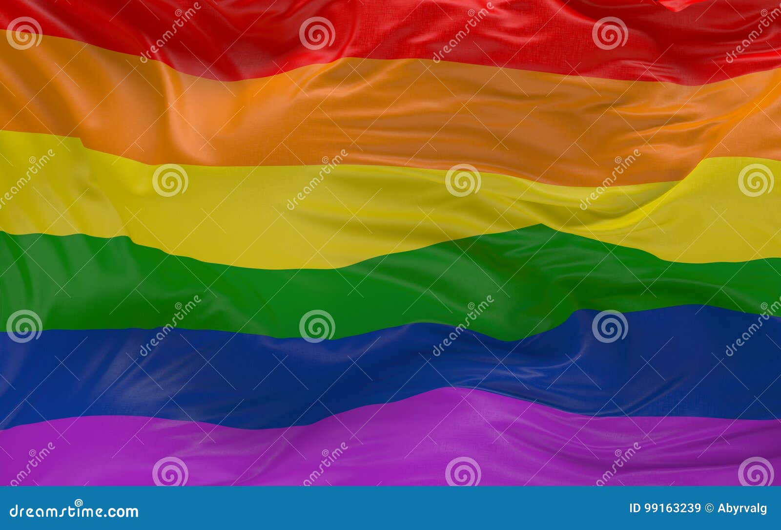 Pride Flag Waving in the Wind 3d Render Stock Illustration ...