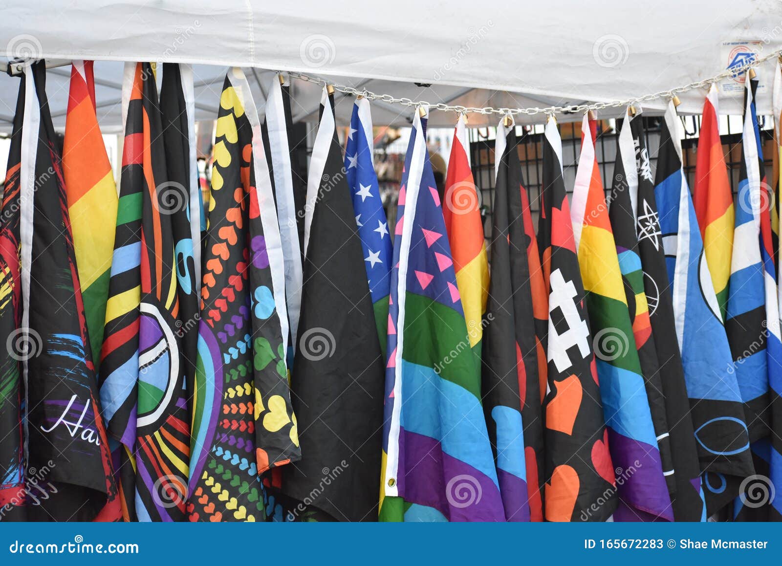Pride Flags on Display at a LGBT Event Stock Image - Image of green ...