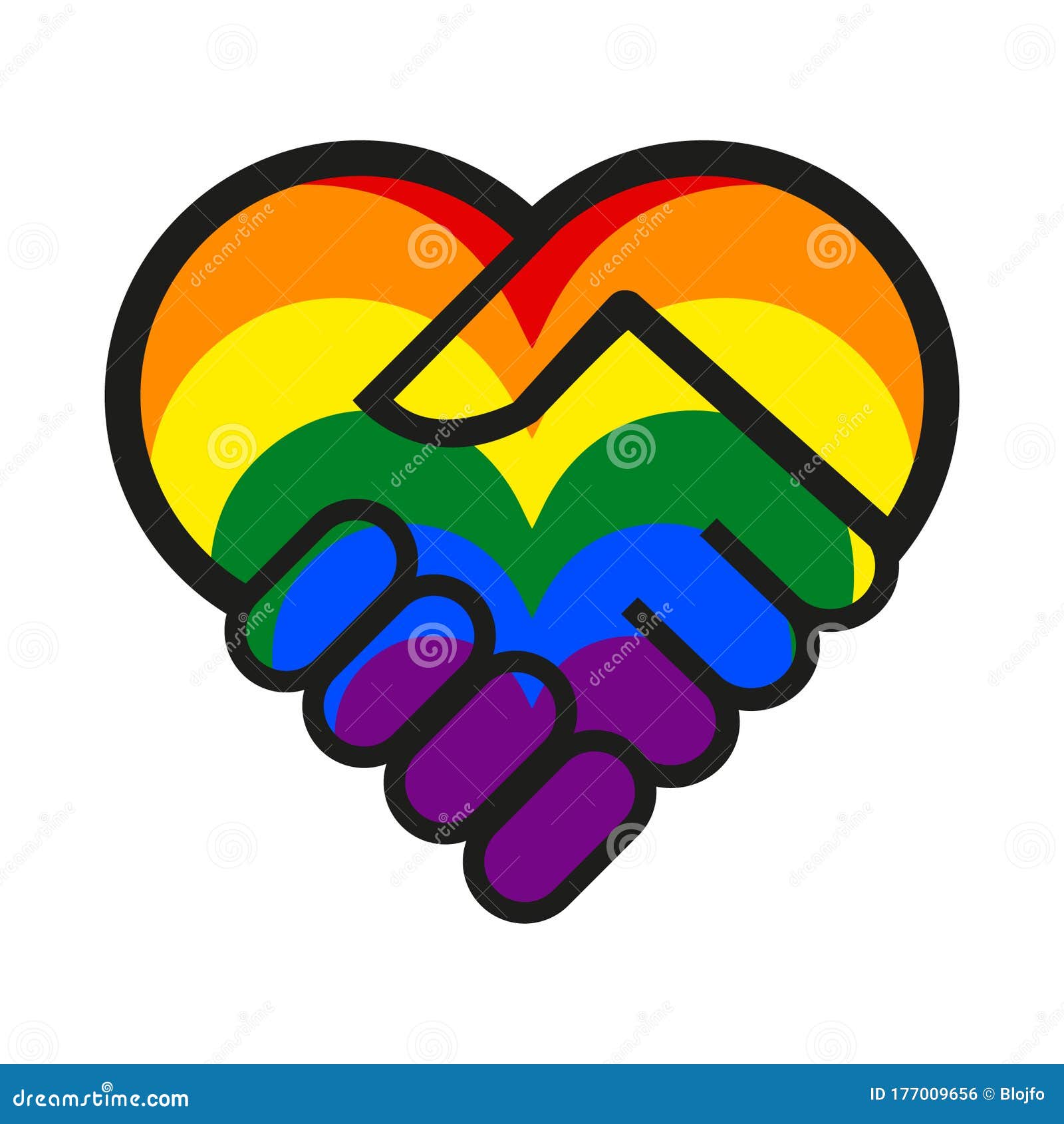 Pride Handshake Sign Stock Vector Illustration Of Diversity 177009656