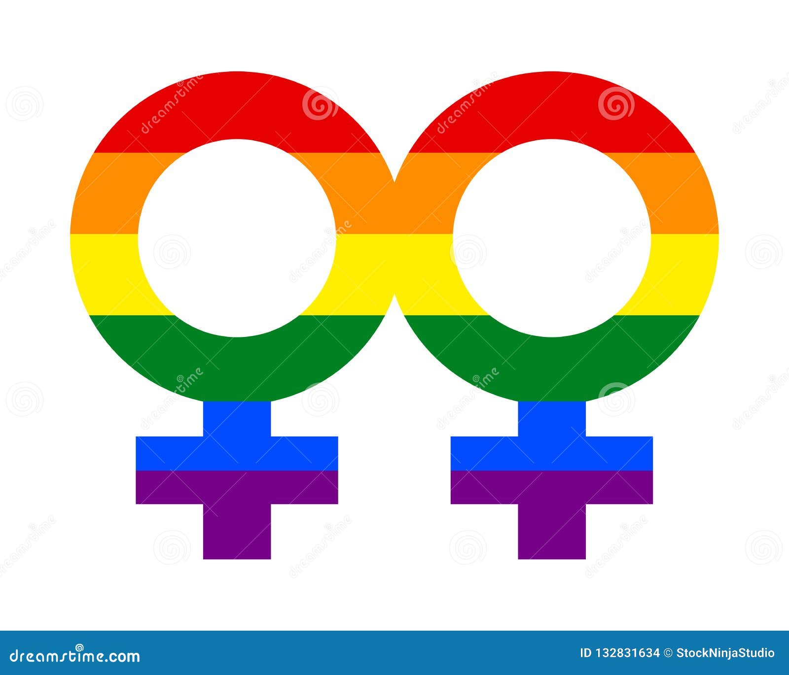 Pride Lesbian Symbol In Rainbow Colored Stripes Lgbt Concept Of Same