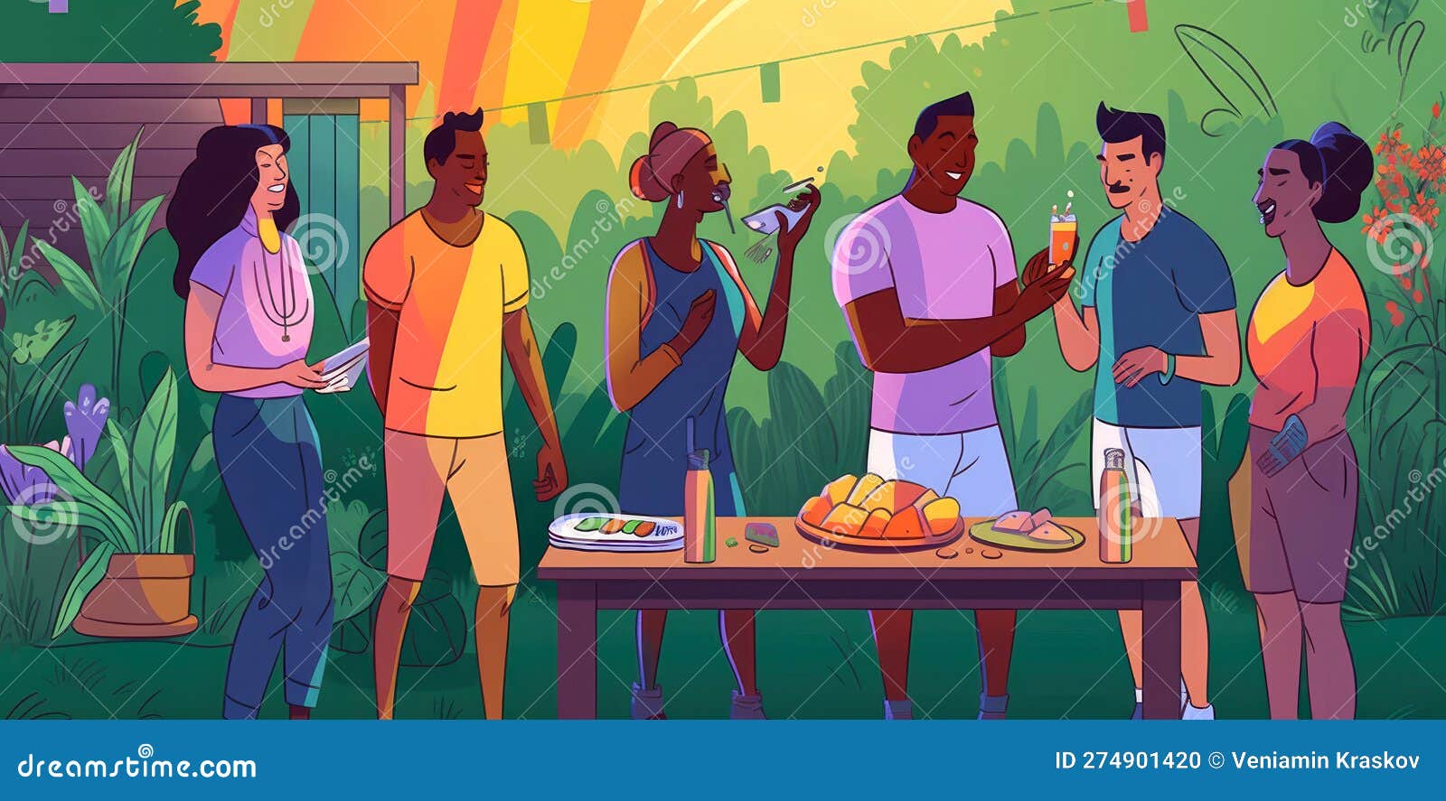 Pride - LGBT backyard BBQs stock illustration. Illustration of rainbow ...