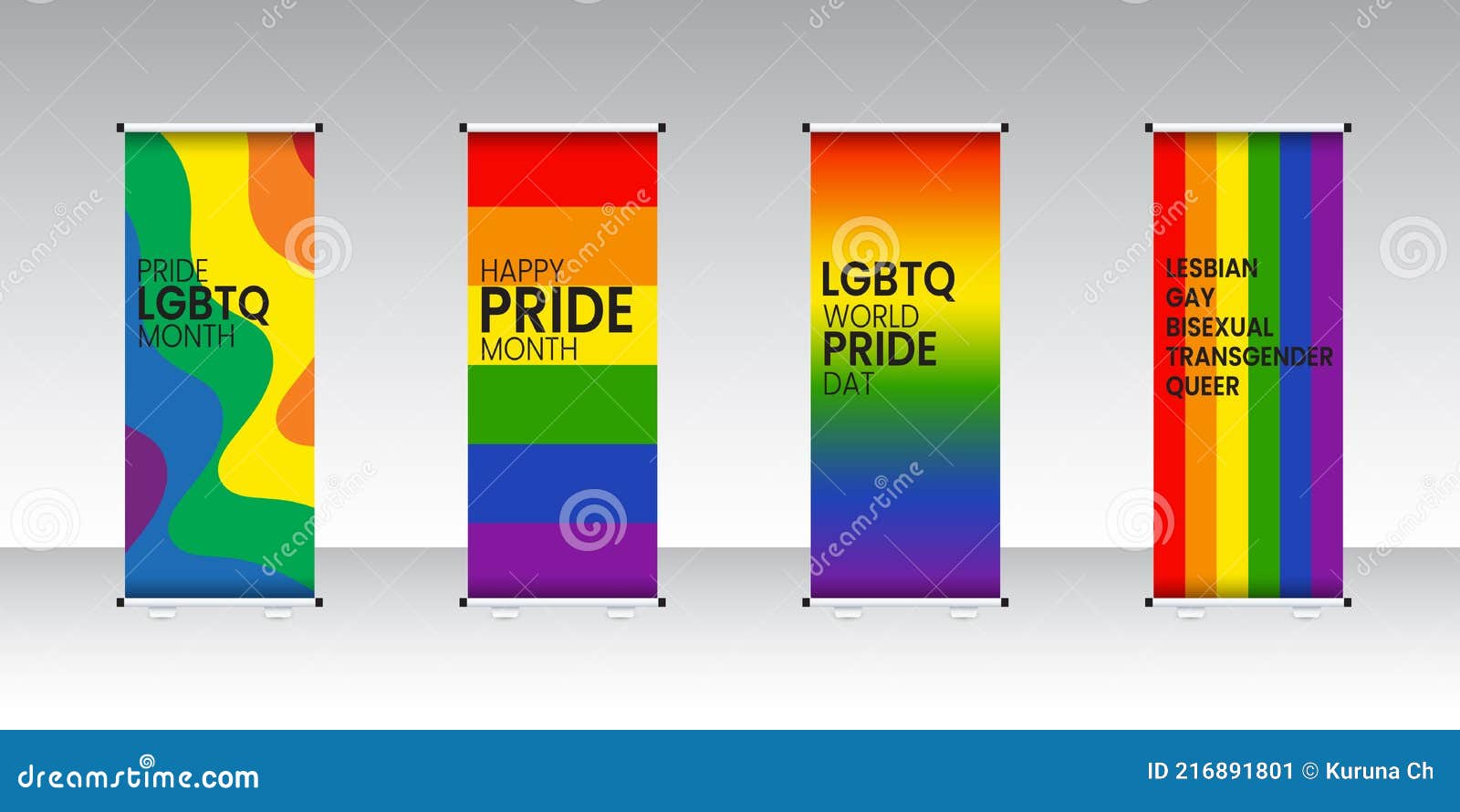 Pride LGBTQ+ Roll Up Set. Standee Design.Vector Illustration ...