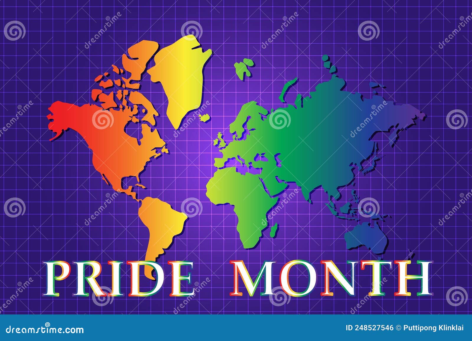 Pride Month Color on World Map Stock Vector - Illustration of freedom ...