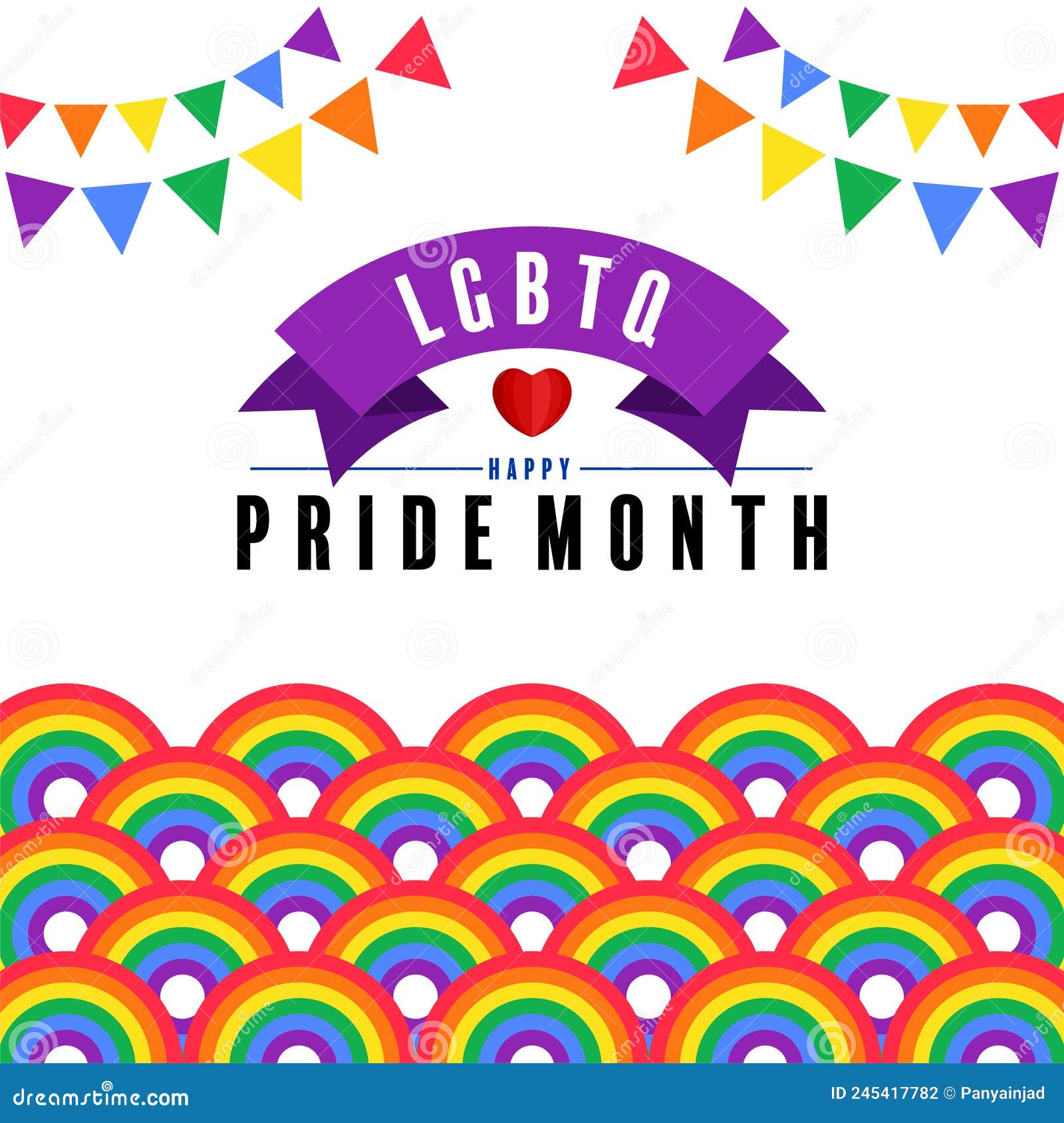 Pride Month with Flag Rainbow Stock Vector - Illustration of sign ...