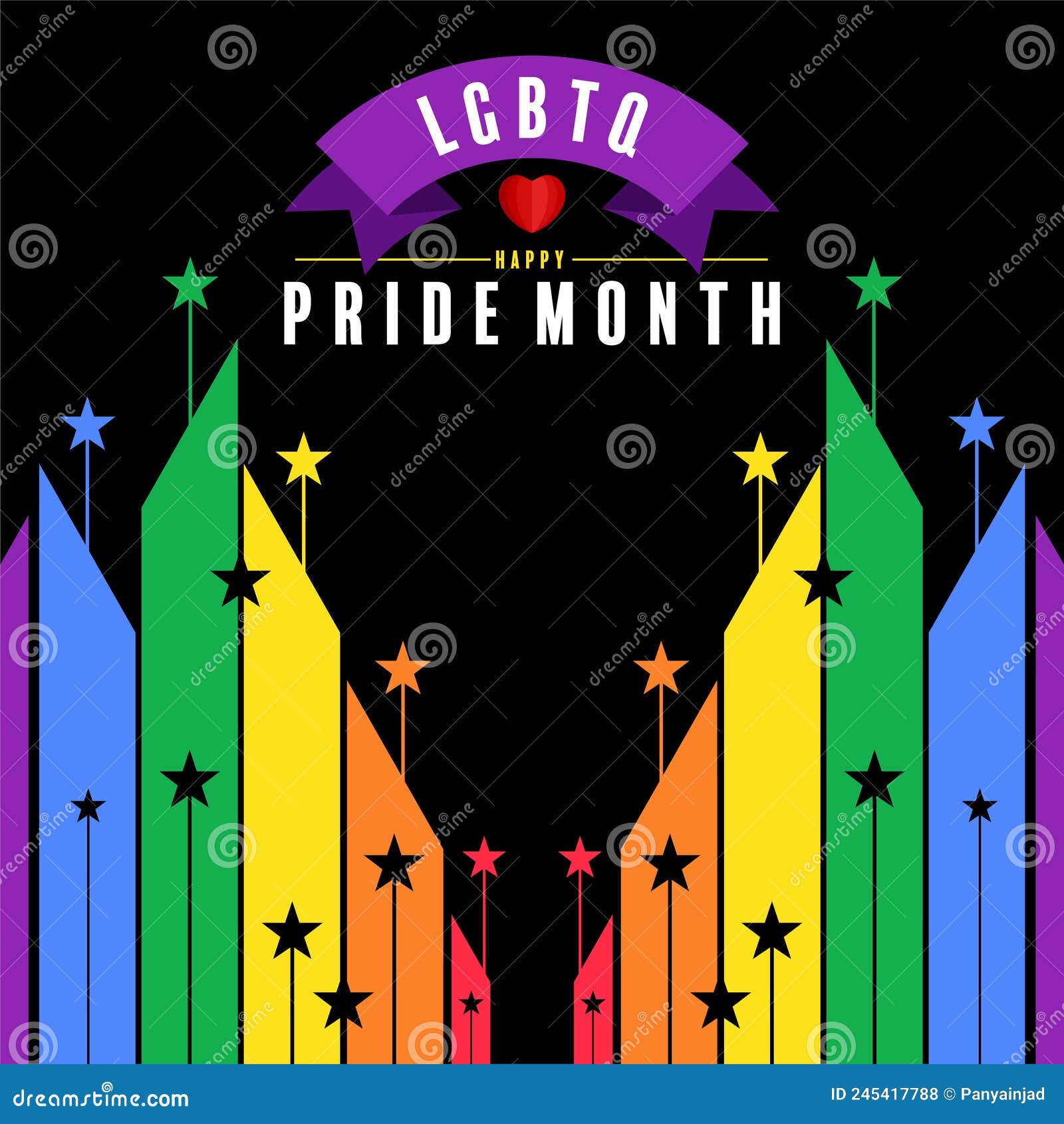 Pride Month with Flag Rainbow Stock Vector - Illustration of sign ...