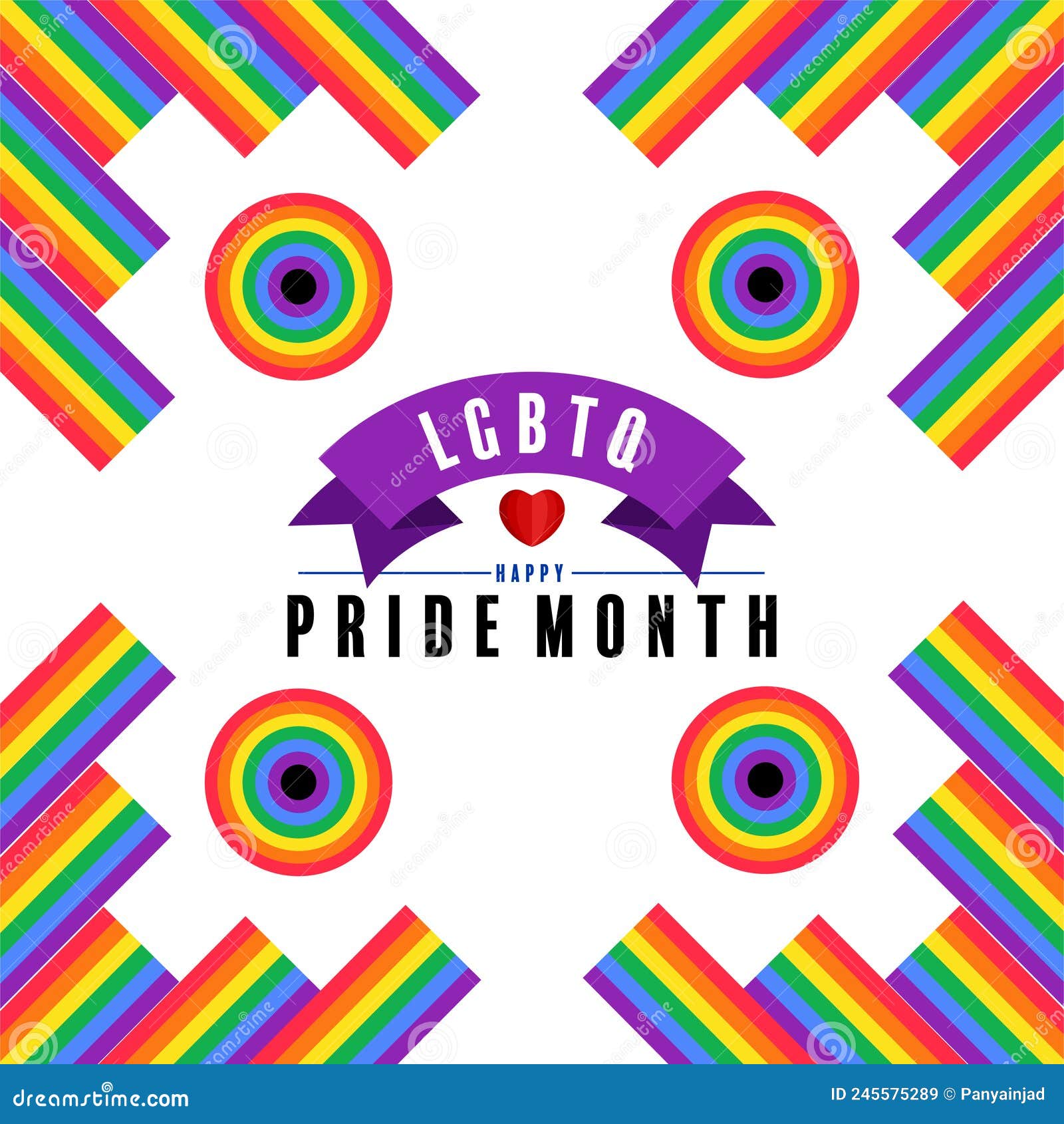 Pride Month with Flag Rainbow Stock Vector - Illustration of lesbian ...