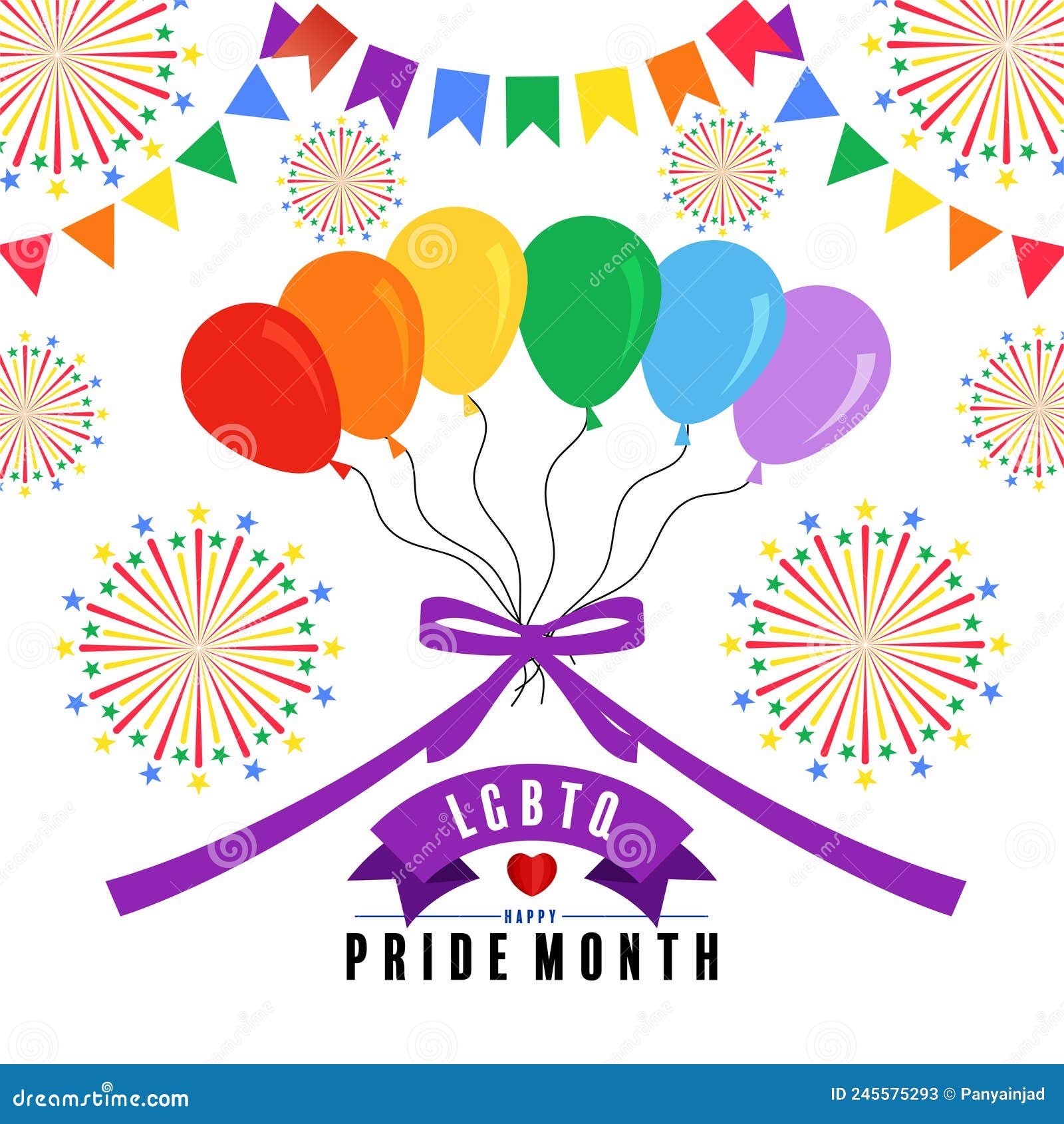 Pride Month with Flag Rainbow Stock Vector - Illustration of flag, icon ...