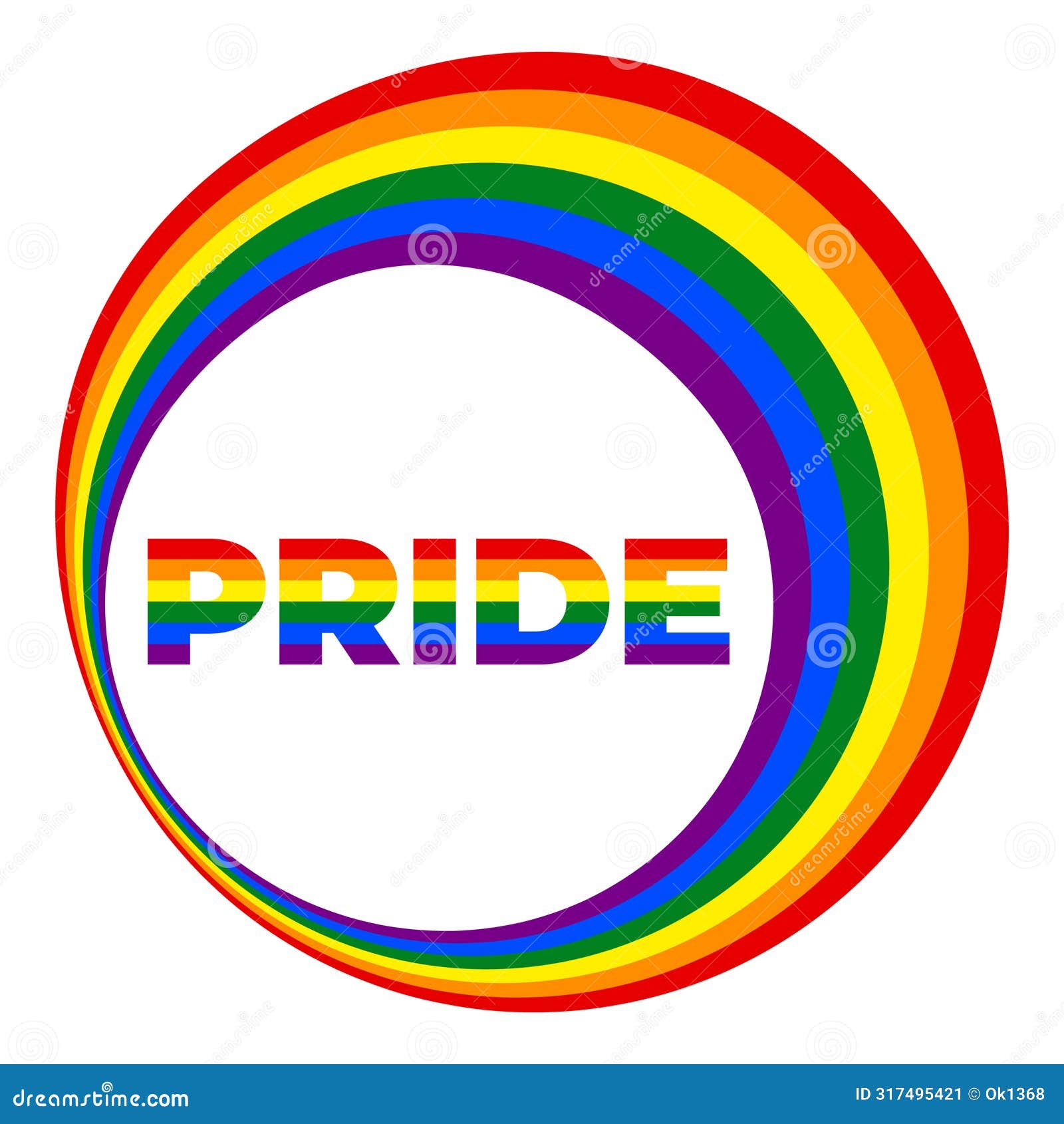 Pride Month Icon. Rainbow Circle with Rainbow Text Pride Inside Stock ...