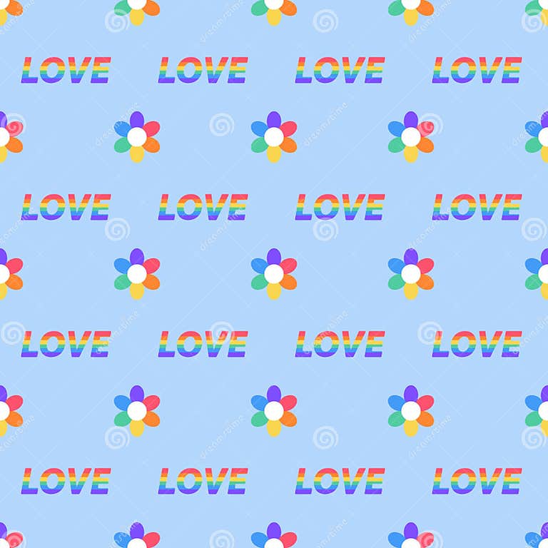 Pride Month Seamless Pattern Symbol Of The Lgbt Community And Rainbow