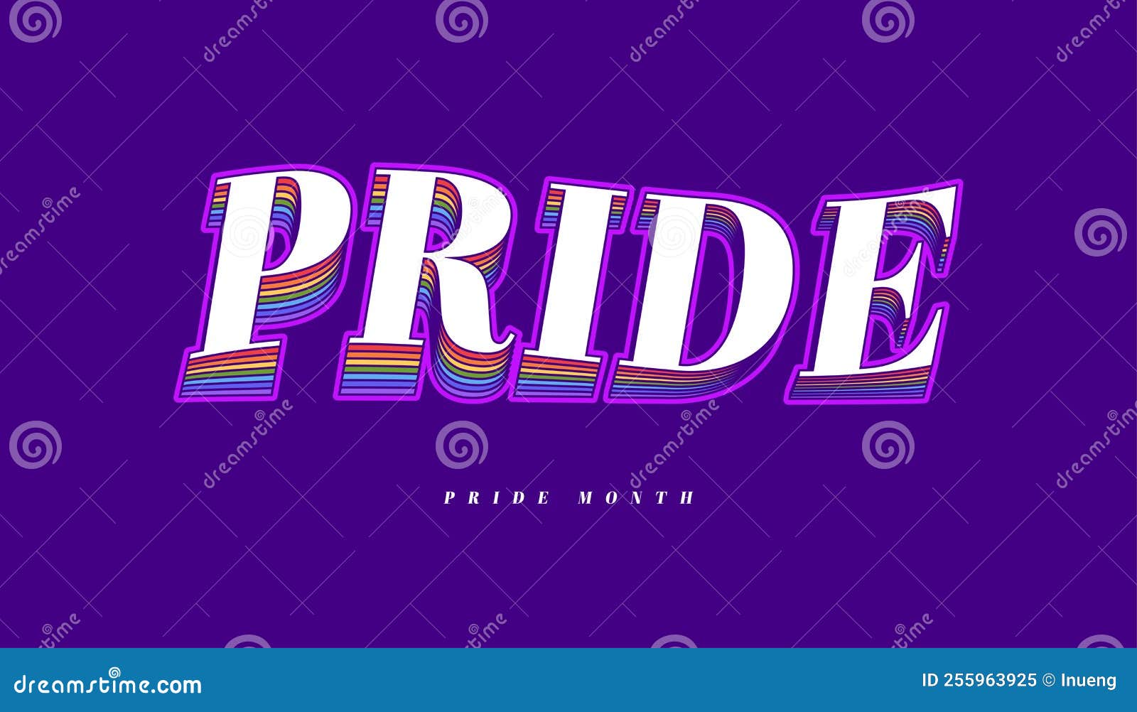 PRIDE Rainbow Lettering in Retro Style. Rainbow Pride Text Isolated on ...