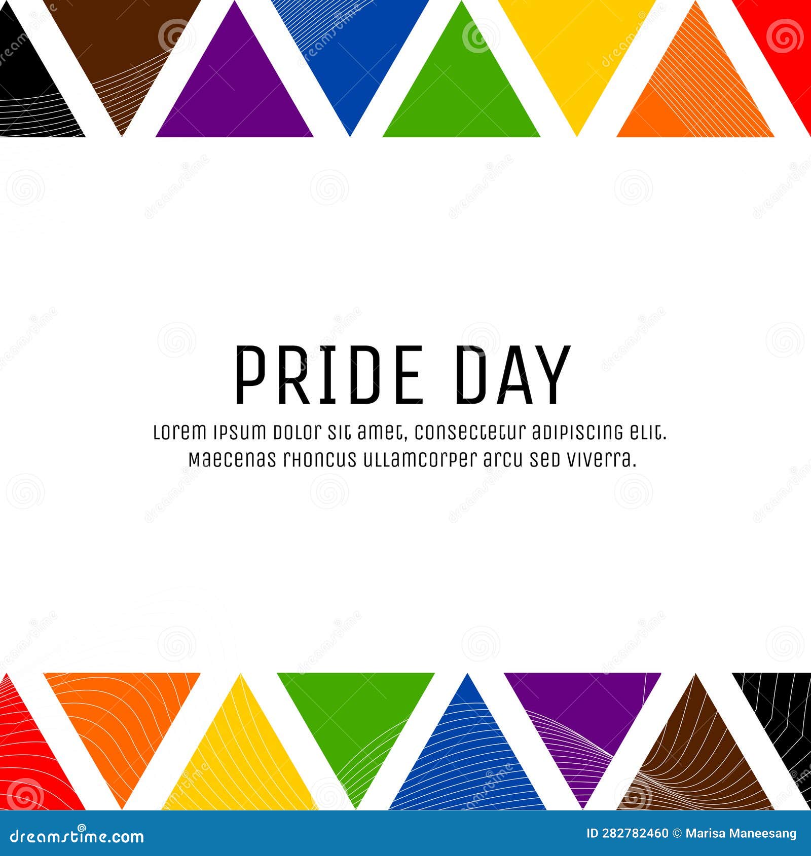 Pride Rainbow Triangle Frame Template, White Horizontal Stock ...