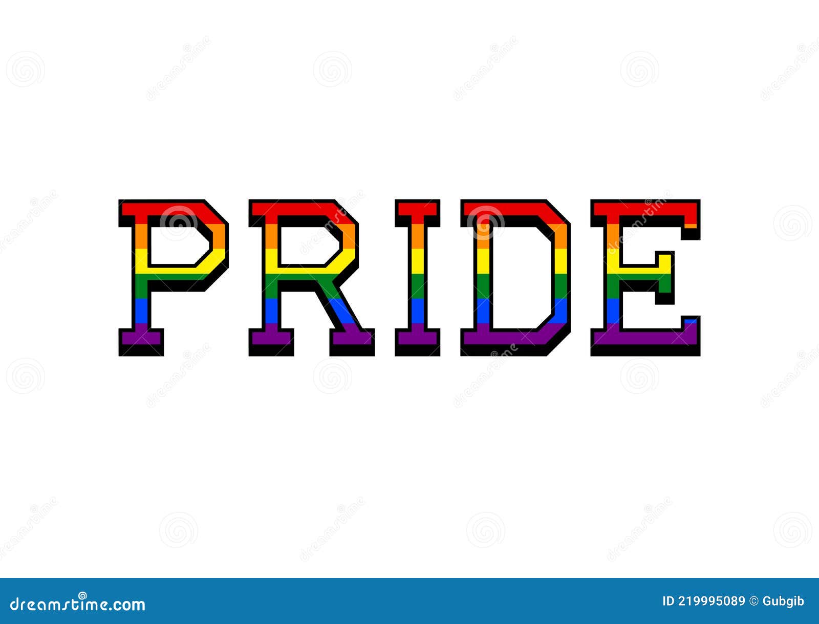 Pride Text with Rainbow LGBT Flag Stock Vector - Illustration of banner ...