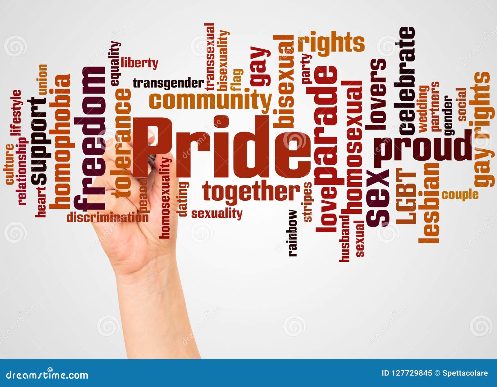 Pride Word Cloud and Hand with Marker Concept Stock Image - Image of ...