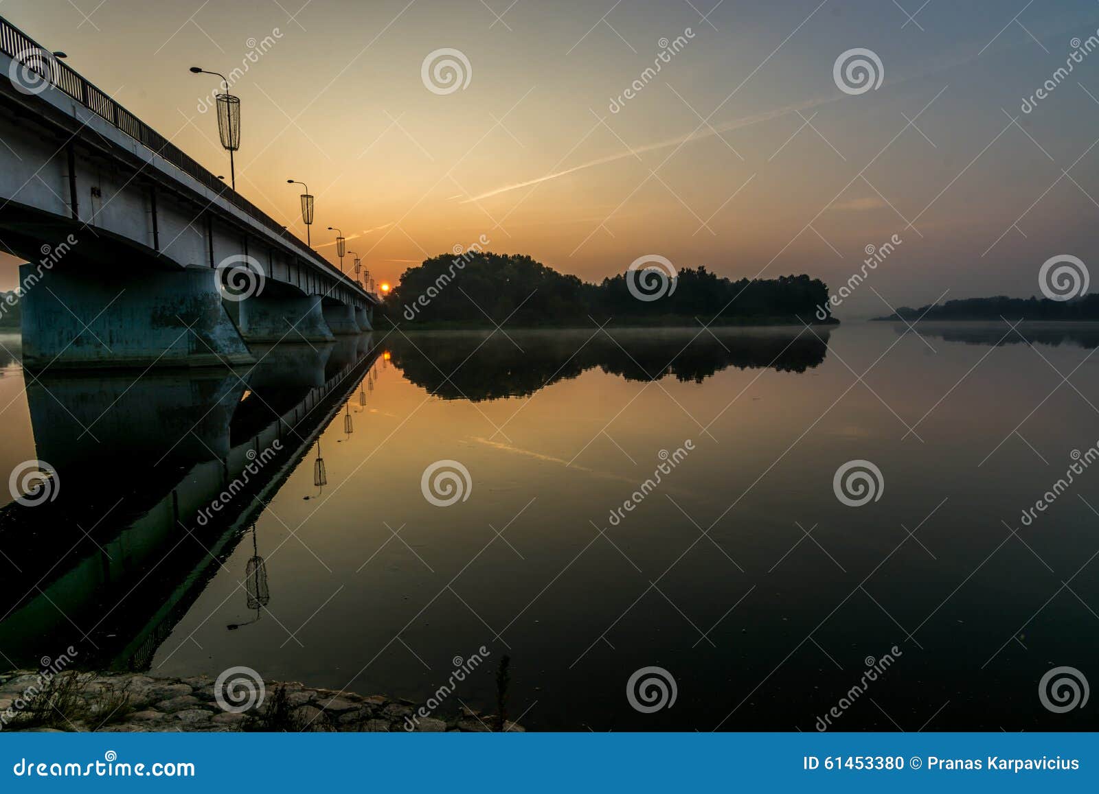 Prienai Bridge stock photo. Image of reservoir, nemunas - 61453380