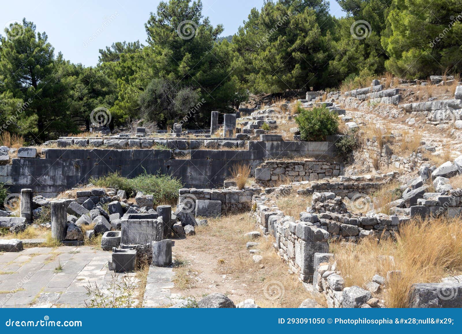 Priene Ancient City, Aydin, Turkey Editorial Image - Image of cemetery ...