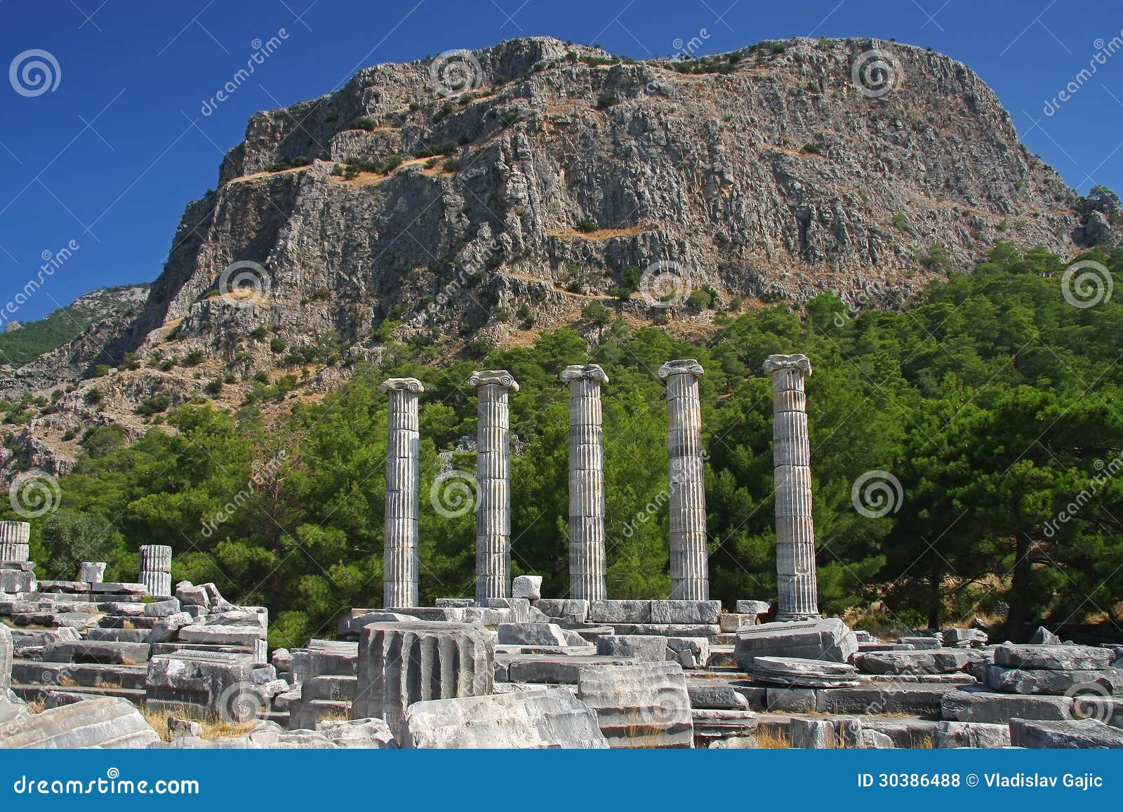 Priene stock photo. Image of archeology, famous, five - 30386488