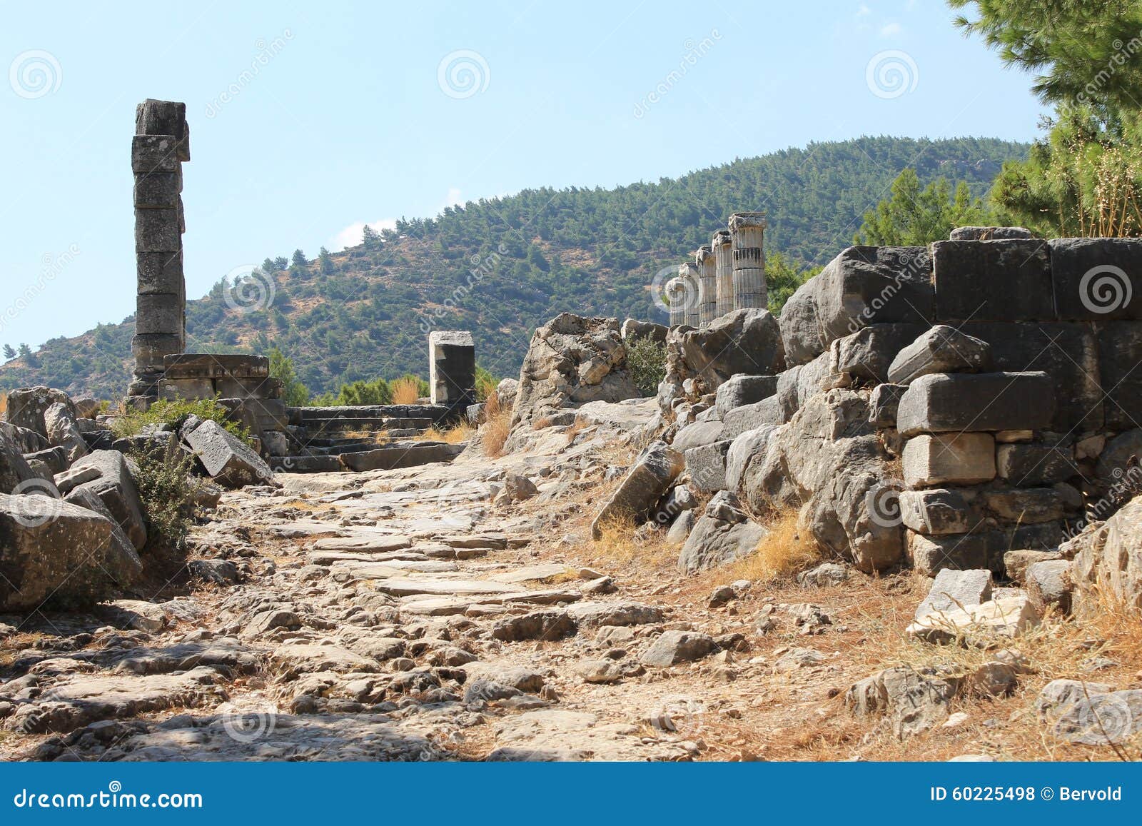 Priene Ruins of an Ancient Antique City Stock Photo - Image of city ...