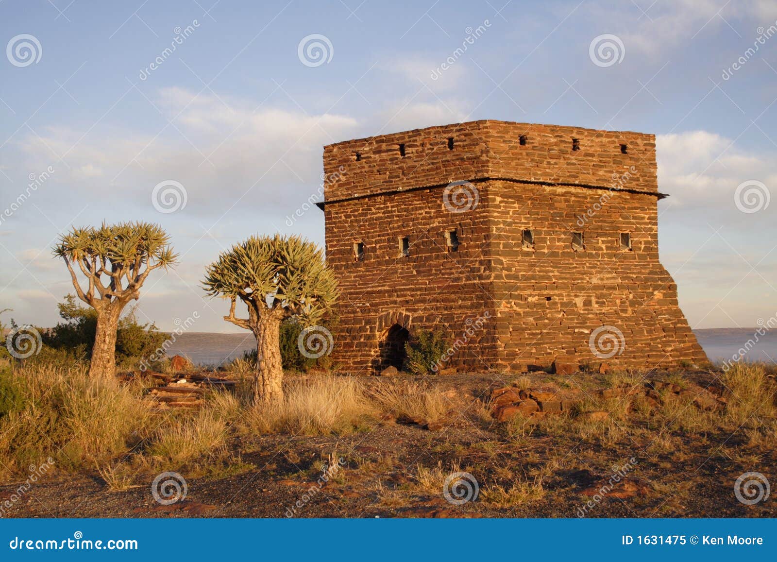 Prieska Fort and Quiver Trees. Stock Image - Image of stone, precious ...